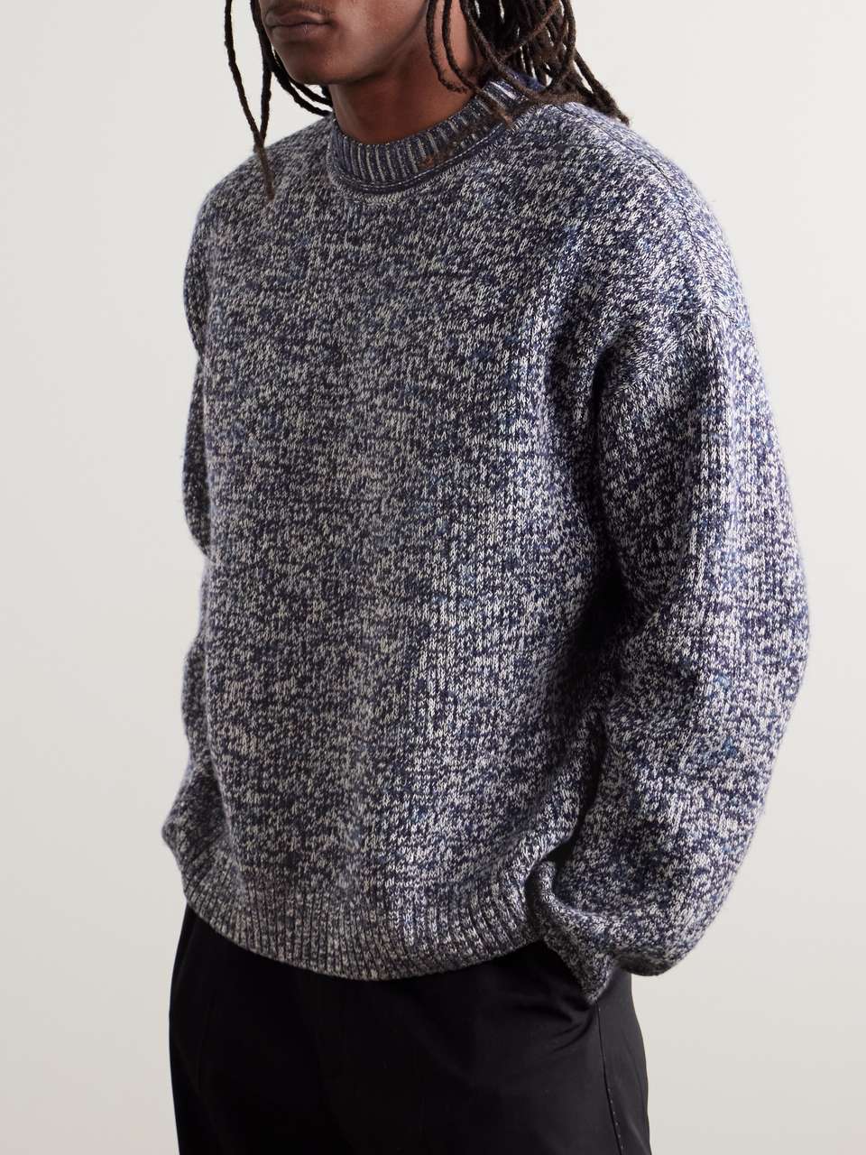 ACNE STUDIOS Metallic Textured-Knit Sweater for Men | MR PORTER