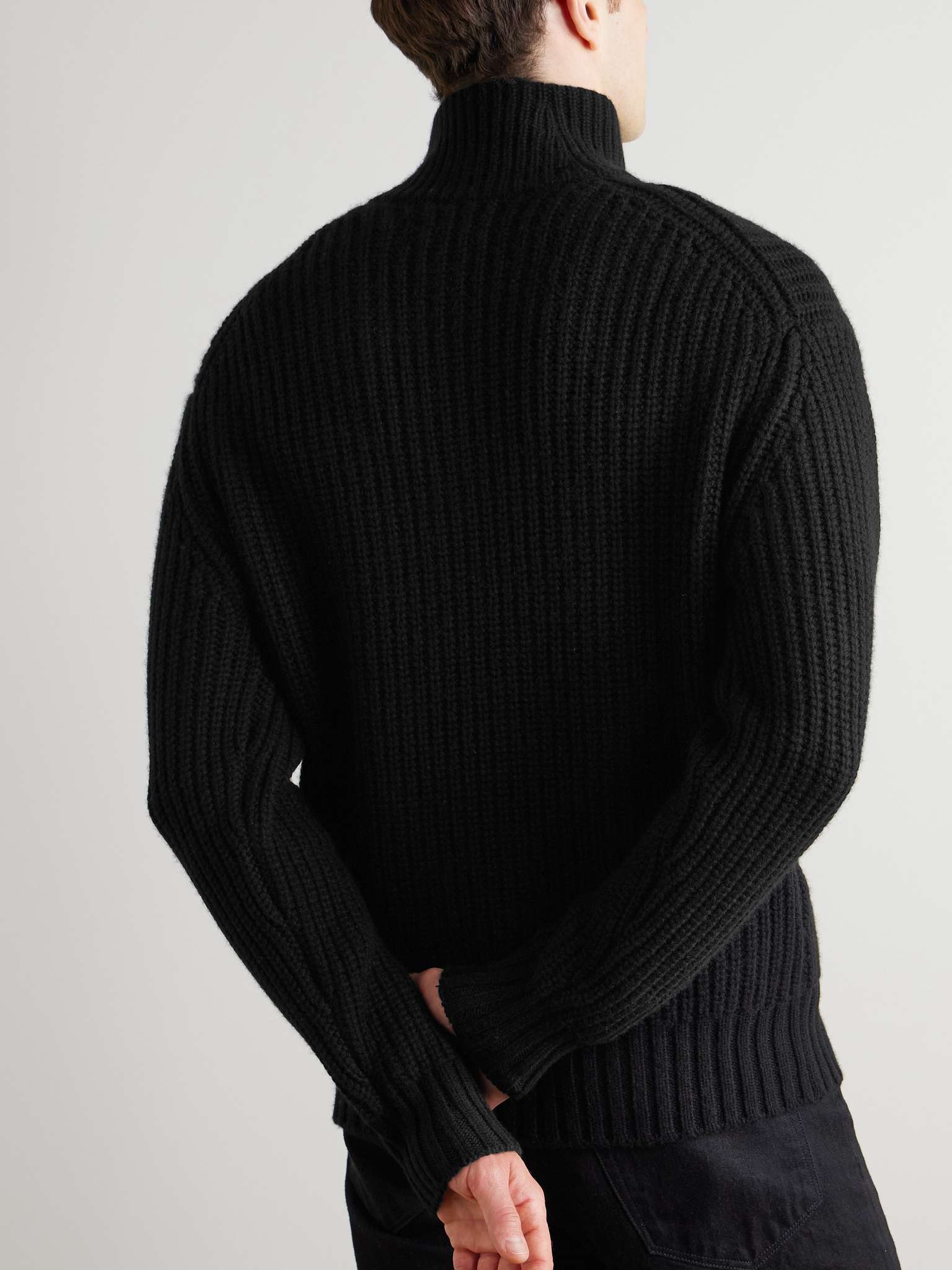 MR P. Ribbed Wool and Cashmere-Blend Half-Zip Sweater for Men | MR PORTER