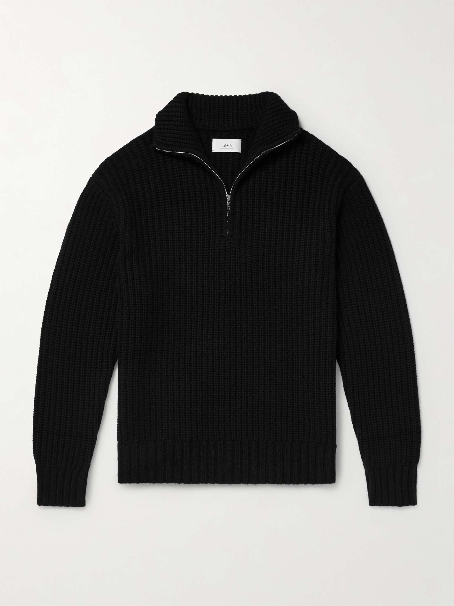 MR P. Ribbed Wool and Cashmere-Blend Half-Zip Sweater for Men | MR PORTER