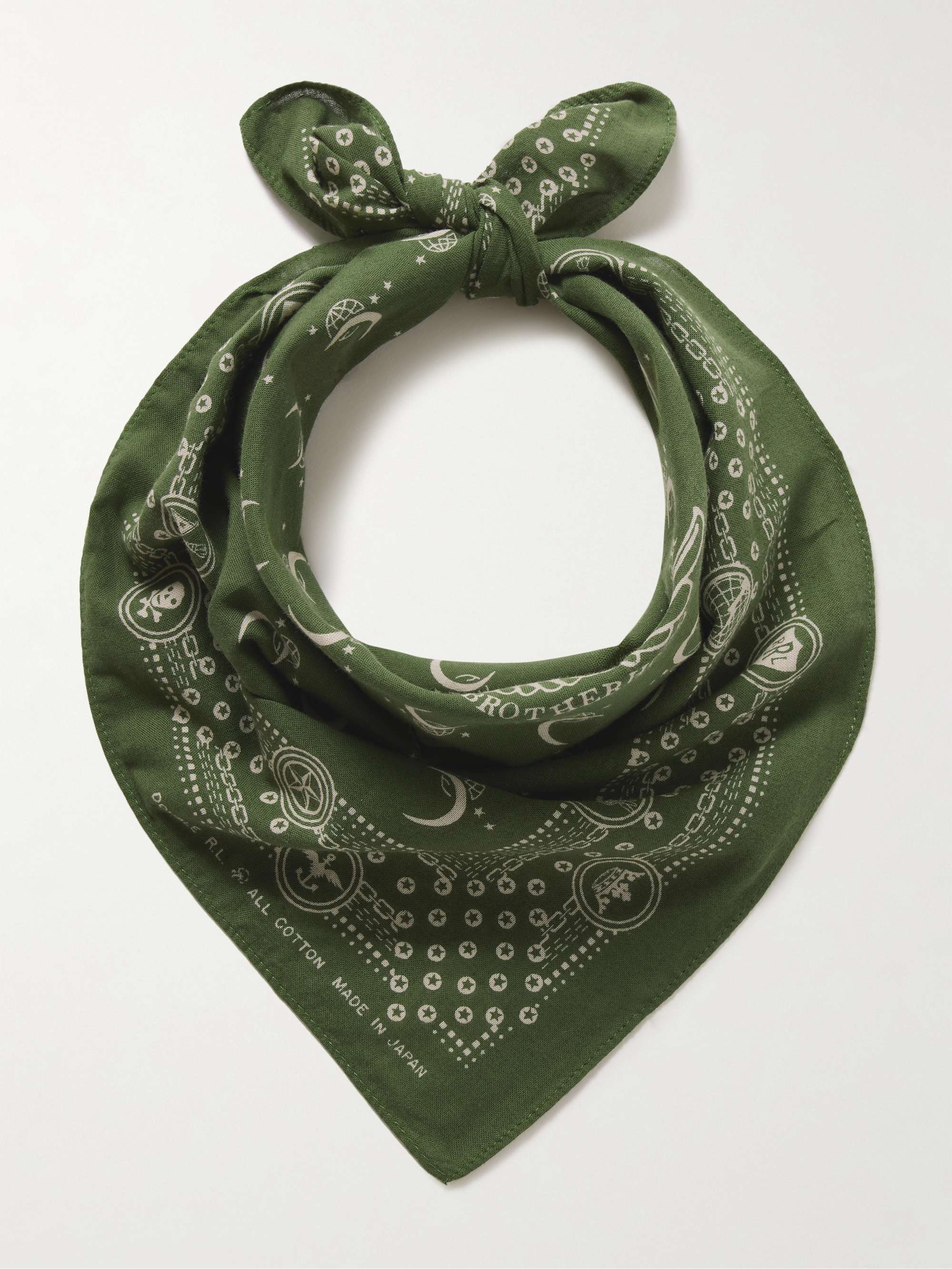 RRL Flight Logo-Print Cotton-Voile Bandana for Men | MR PORTER