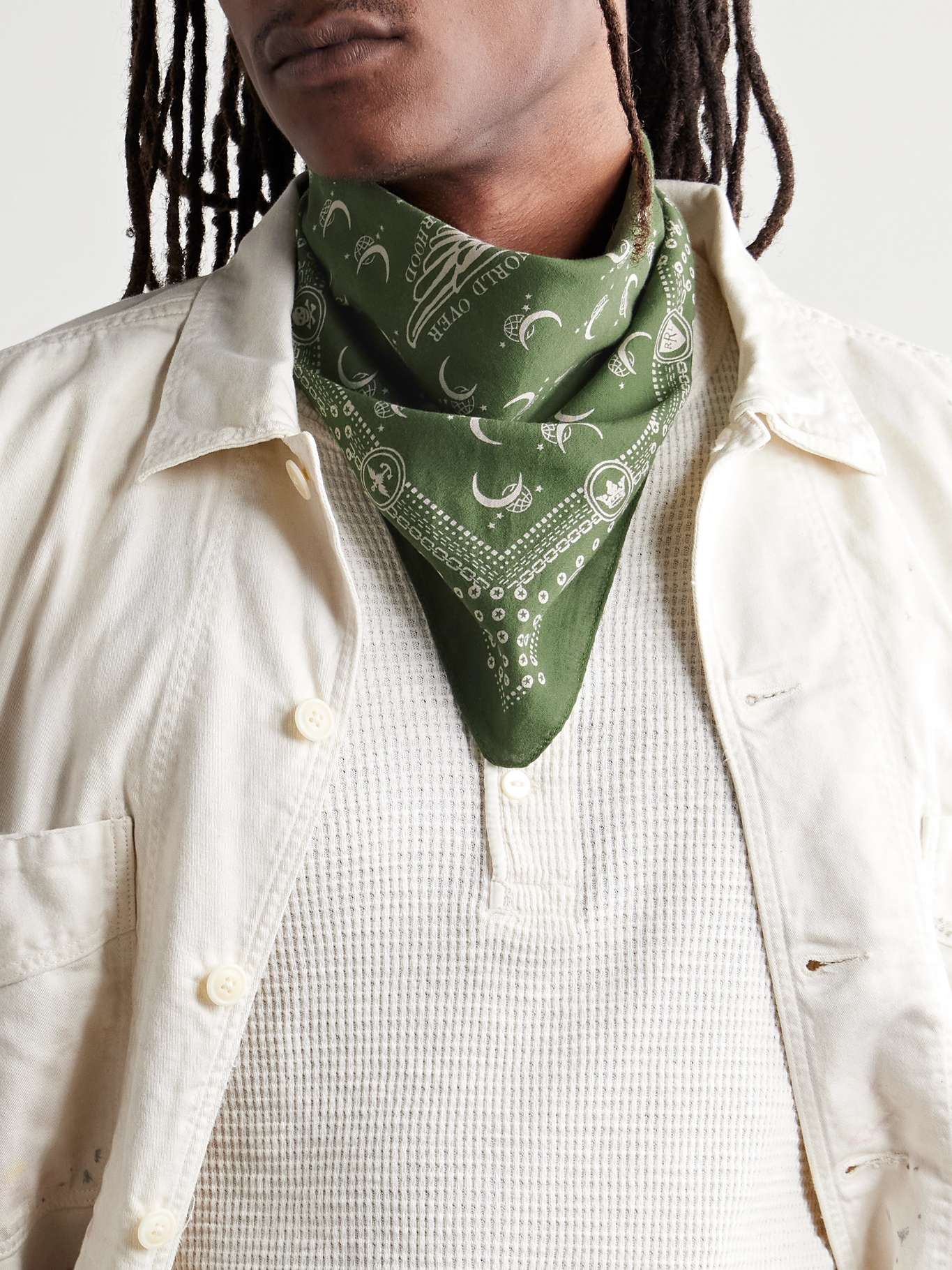 RRL Flight Logo-Print Cotton-Voile Bandana for Men | MR PORTER