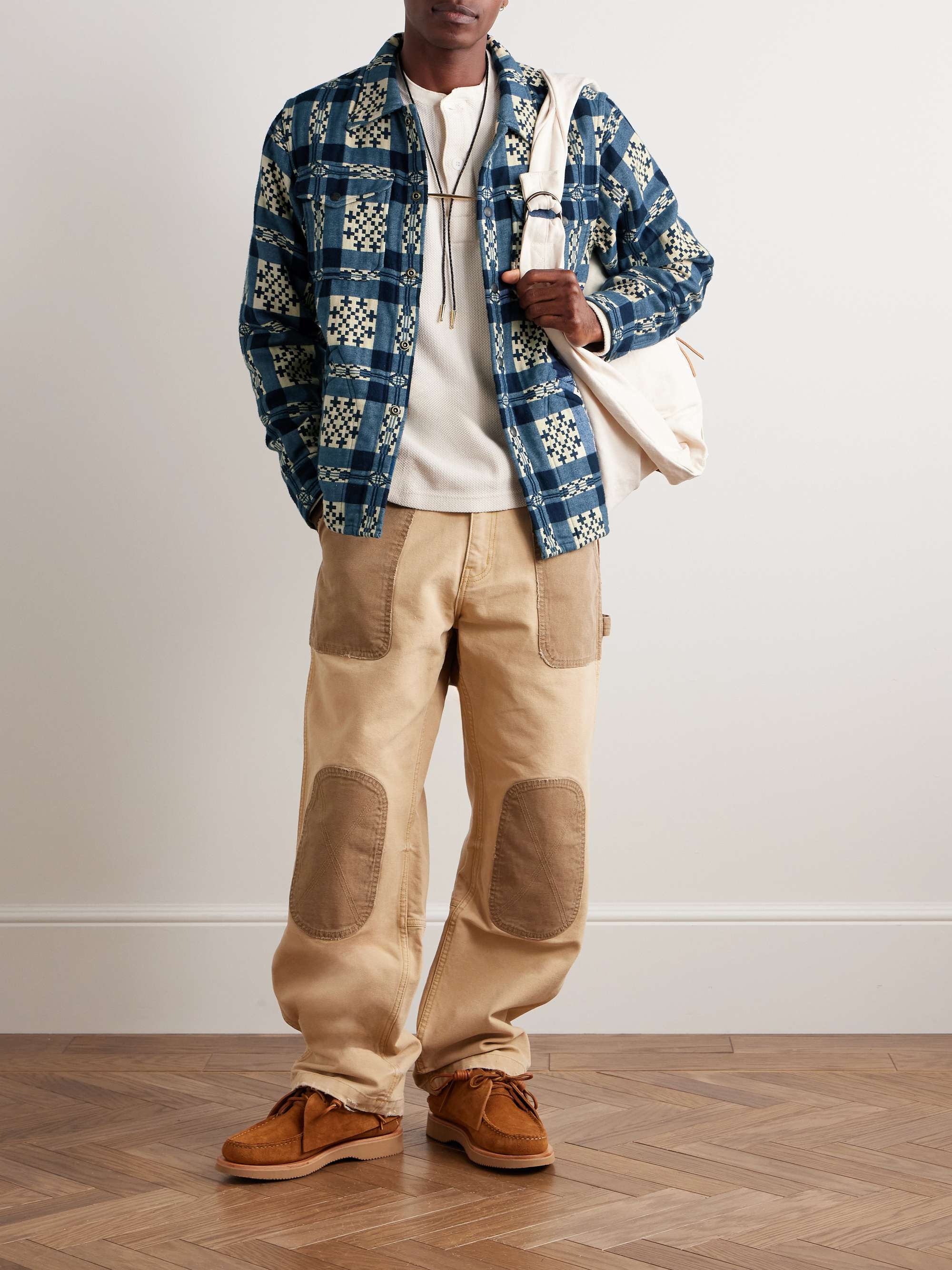 RRL Brown Bear Slim-Fit Cotton-Jacquard Overshirt for Men | MR PORTER