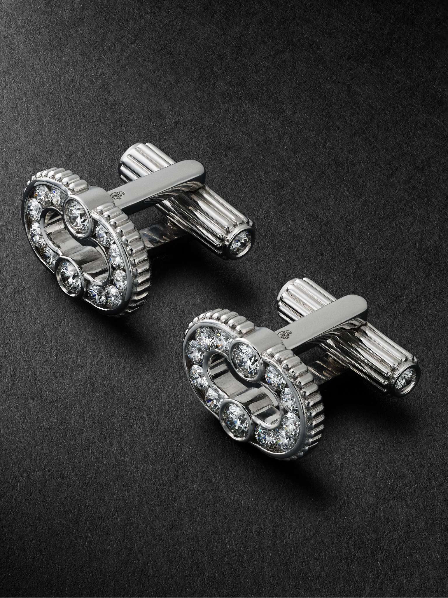 VILTIER Magnetic White Gold Diamond Cufflinks for Men | MR PORTER