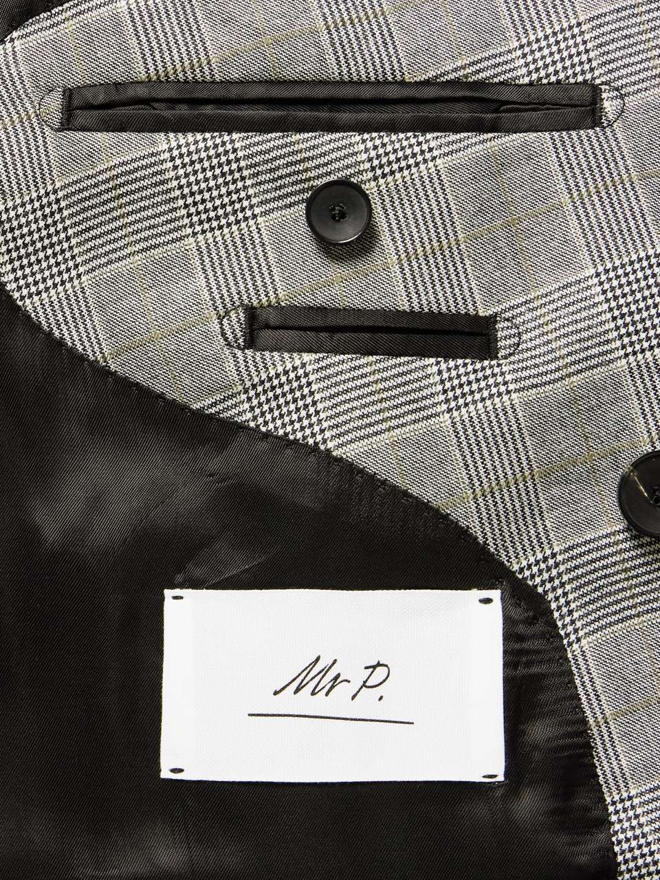 MR P. Slim-Fit Double-Breasted Prince of Wales Checked Wool-Flannel ...