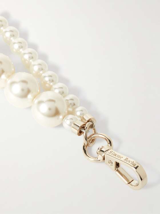 SIMONE ROCHA Silver-Tone Faux Pearl Bag Strap for Men | MR PORTER