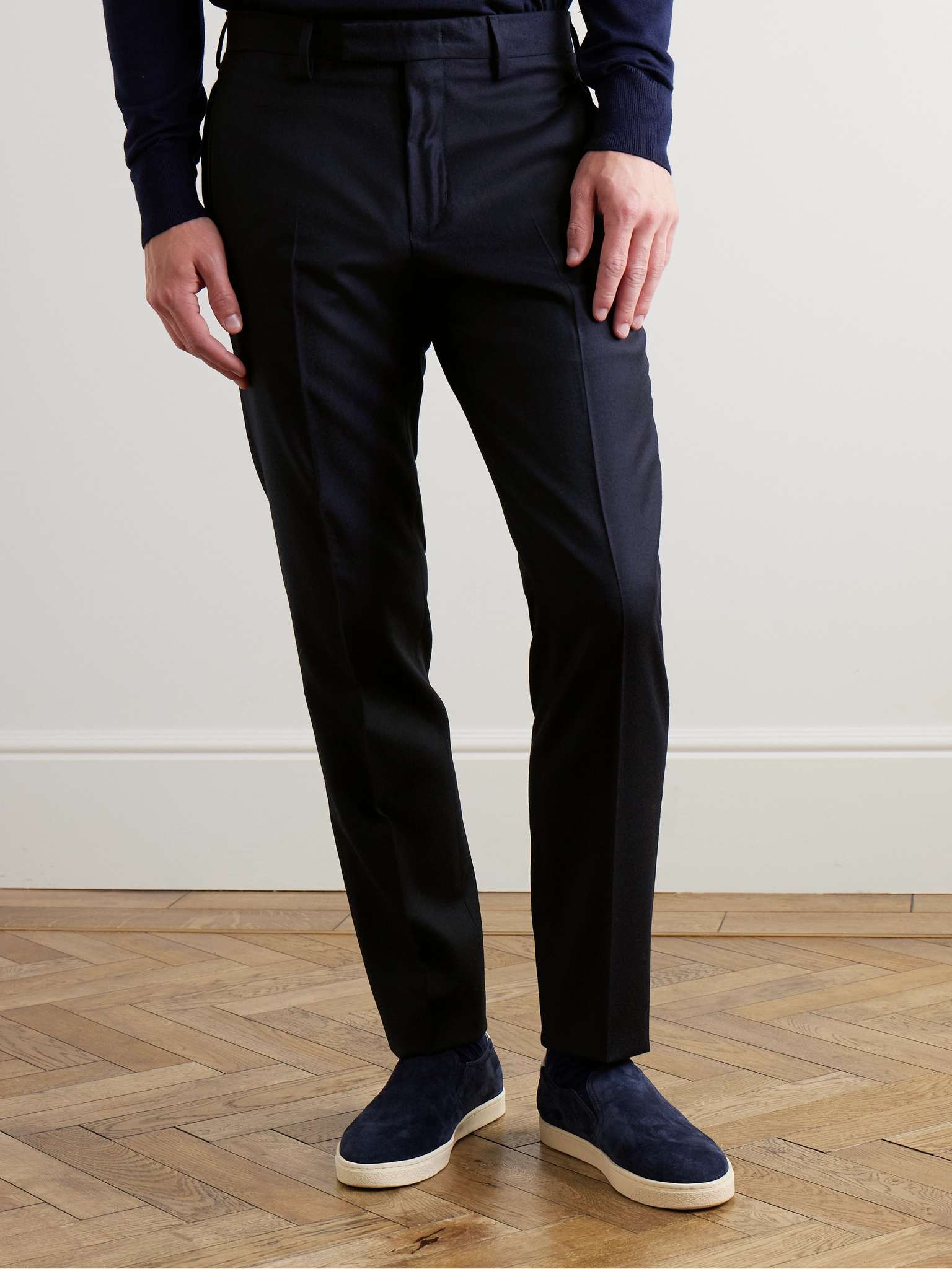 MR P. Philip Slim-Fit Straight-Leg Wool-Flannel Suit Trousers for Men ...