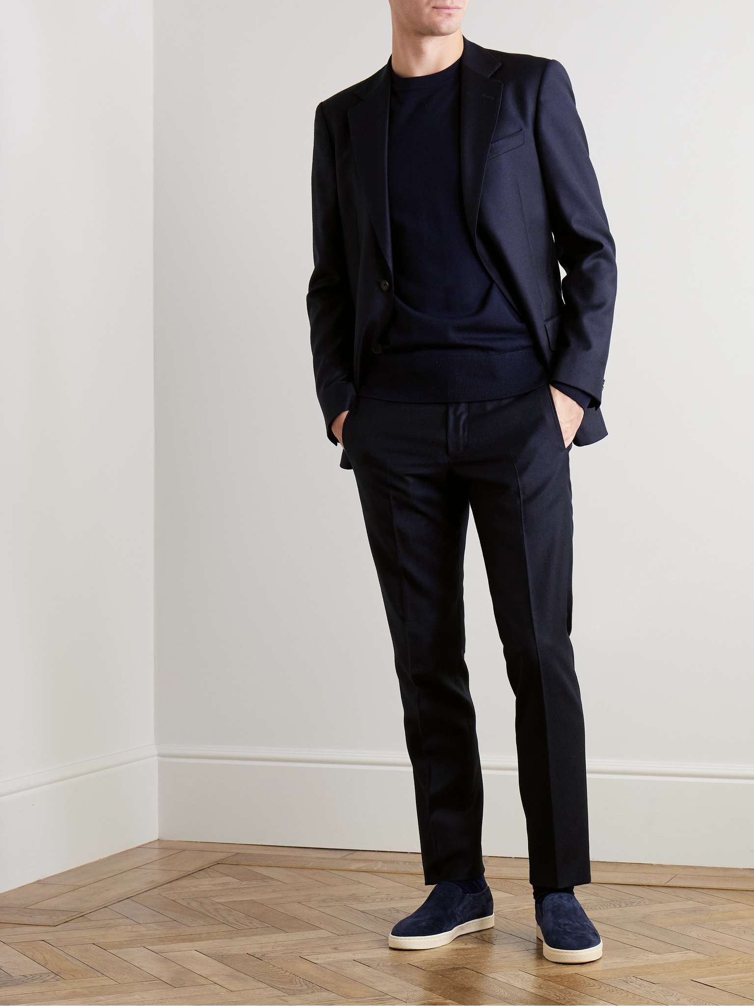 MR P. Philip Slim-Fit Straight-Leg Wool-Flannel Suit Trousers for Men ...