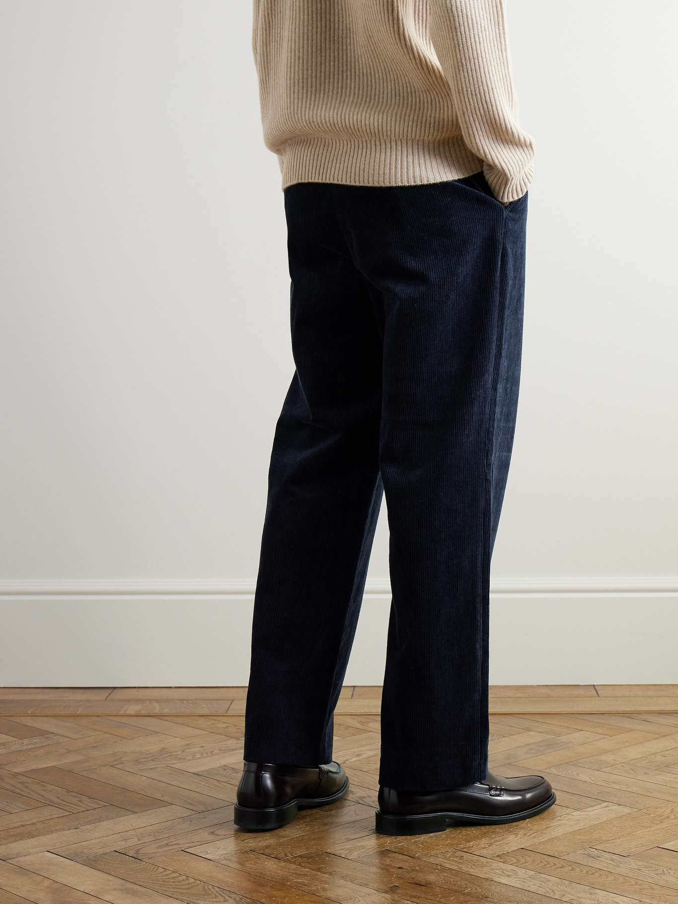 MR P. Edward Wide-Leg Organic Cotton-Corduroy Trousers for Men | MR PORTER
