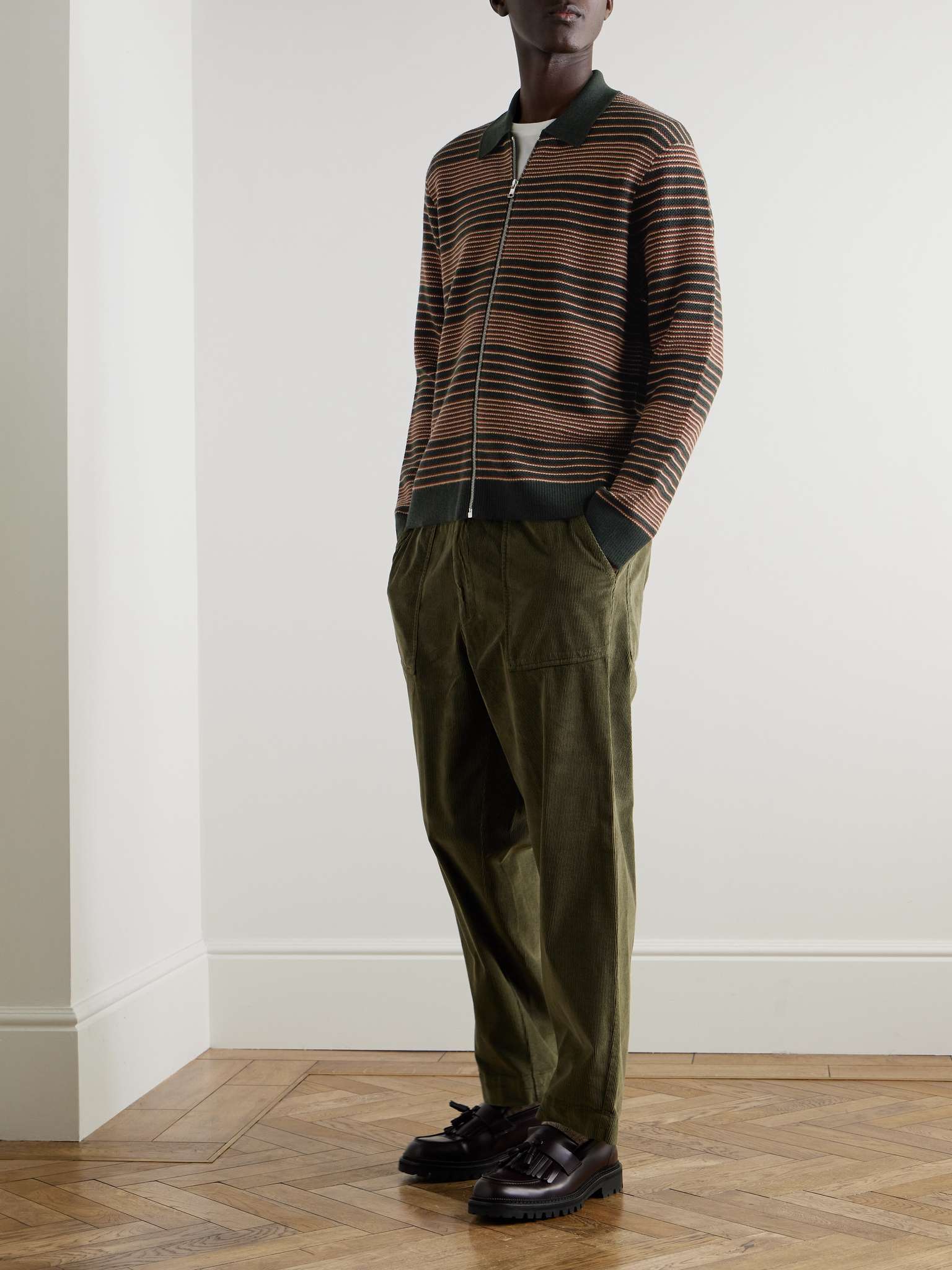 MR P. Striped Merino Wool-Jacquard Zip-Up Cardigan for Men | MR PORTER