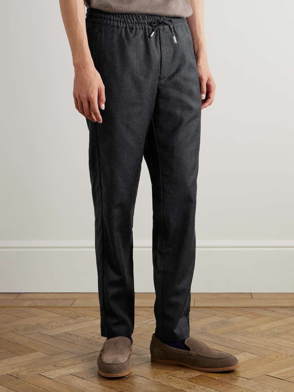 MR P. James Slim-Fit Wool-Flannel Drawstring Suit Trousers for Men | MR ...
