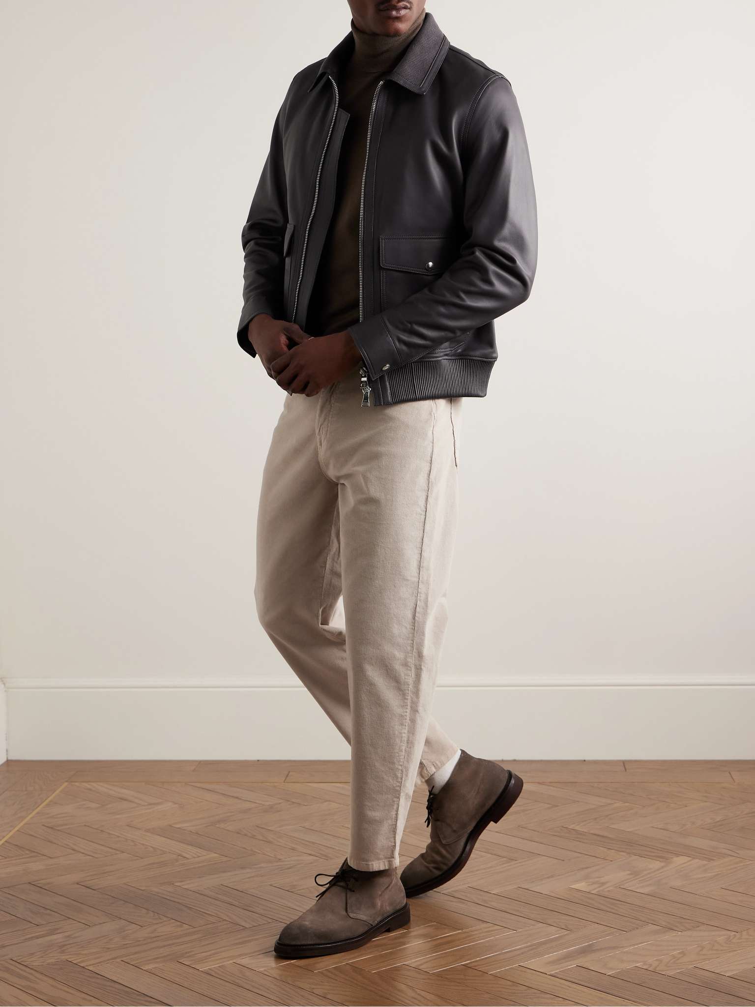 MR P. Leather Blouson Jacket for Men | MR PORTER