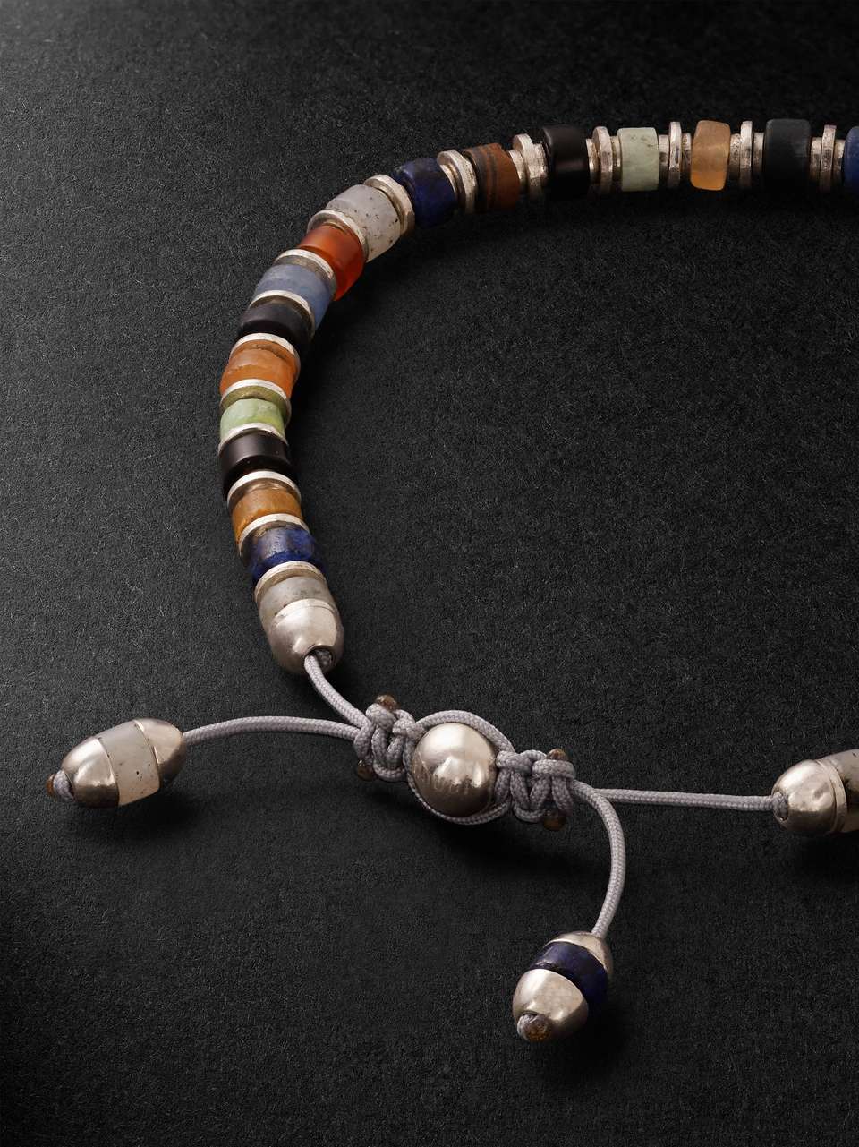 M. COHEN BY MAOR Sapet Sterling Silver Agate Beaded Bracelet for Men ...