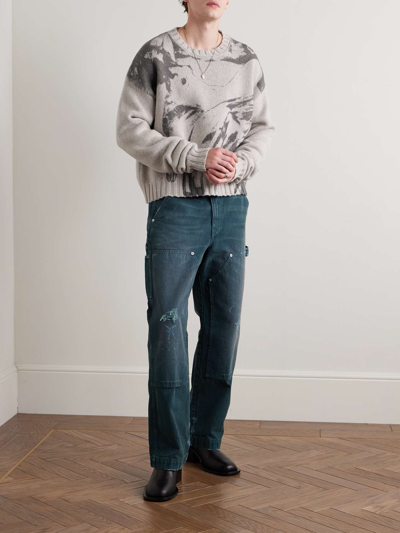 ENFANTS RICHES DÉPRIMÉS Past in Vain Printed Virgin Wool Sweater for ...