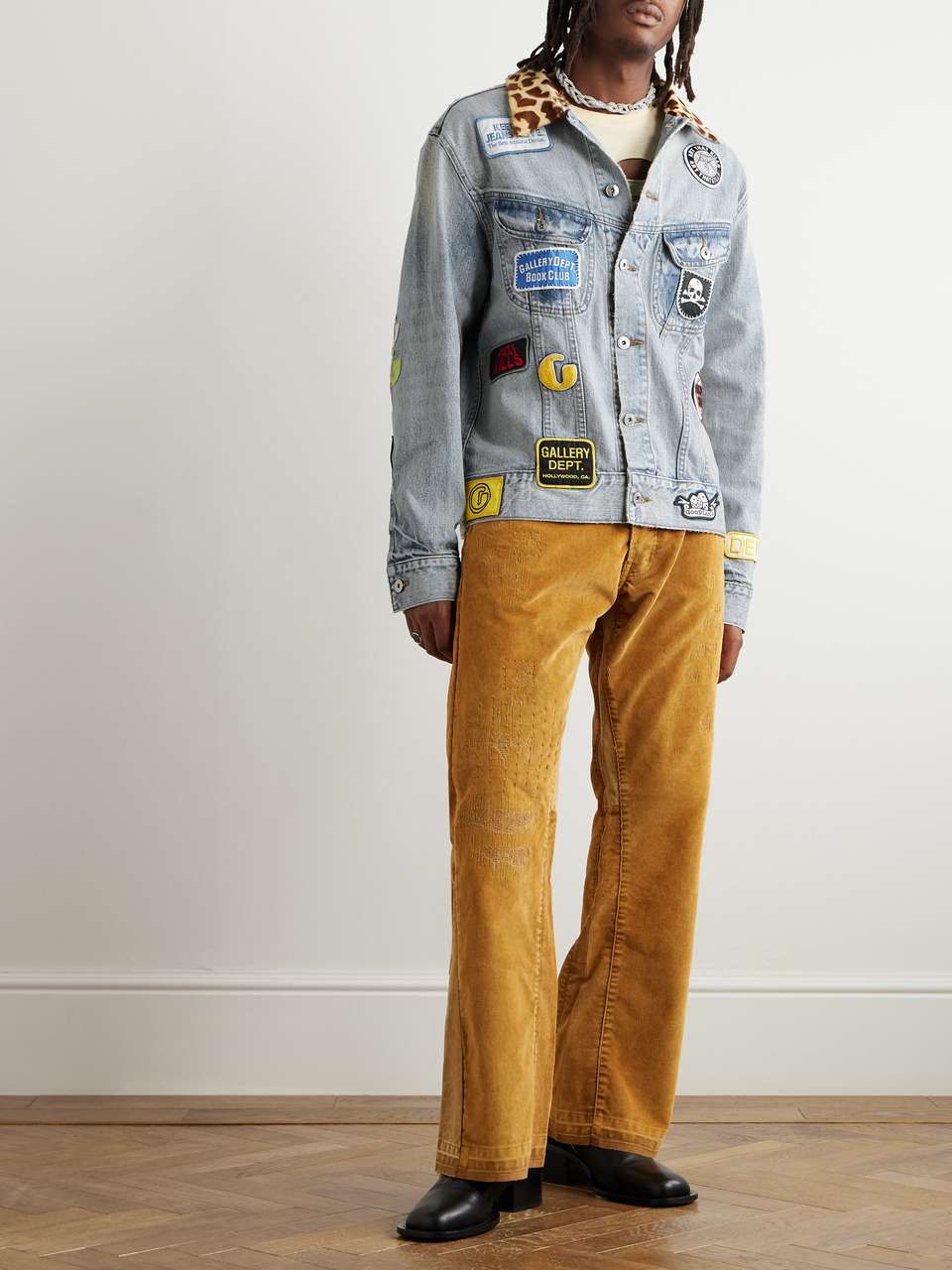 GALLERY DEPT. Headline Logo-Appliquéd Printed Denim Jacket for Men | MR ...