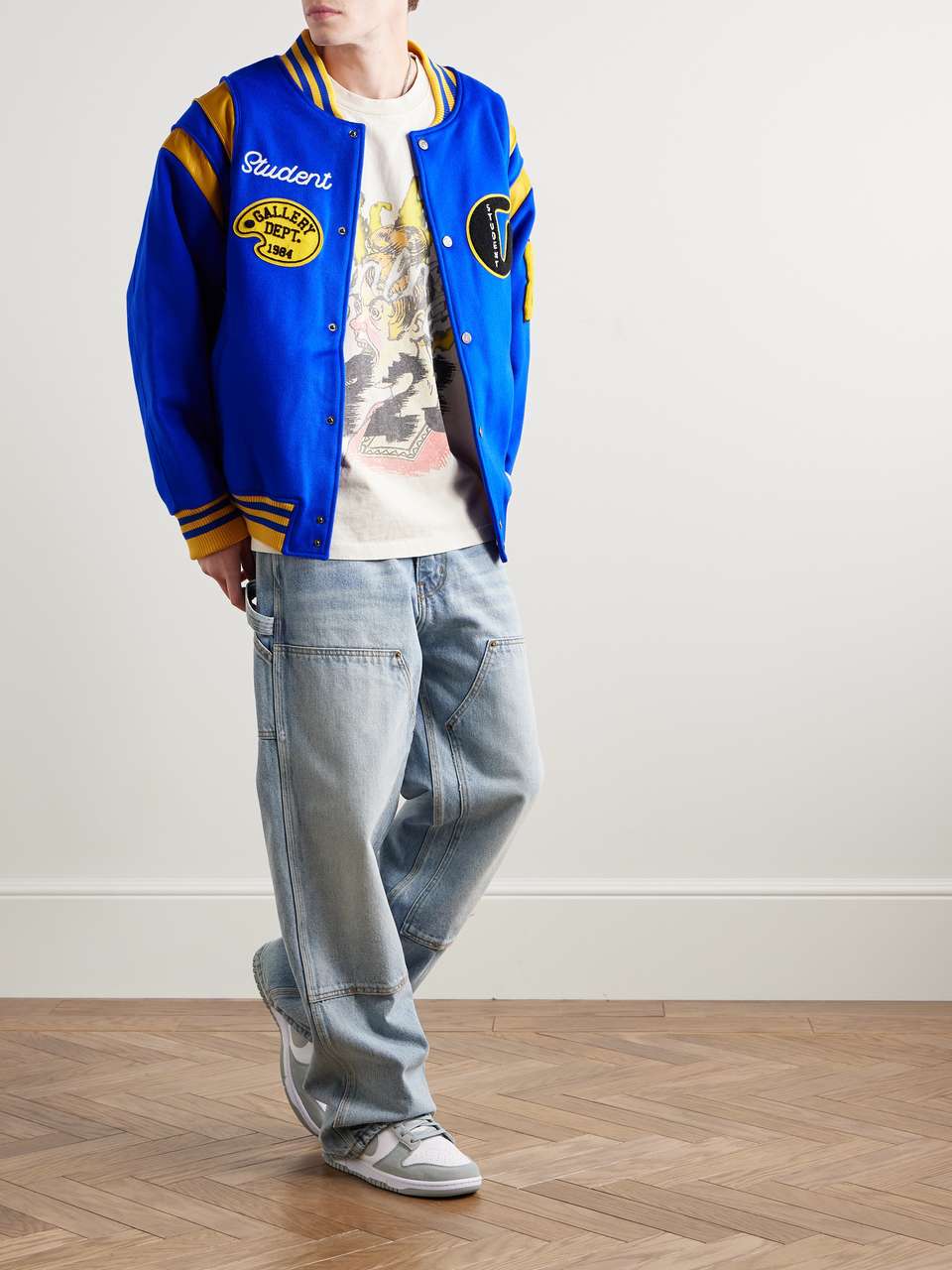 GALLERY DEPT. Logo-Embroidered Appliquéd Leather-Trimmed Wool-Blend ...