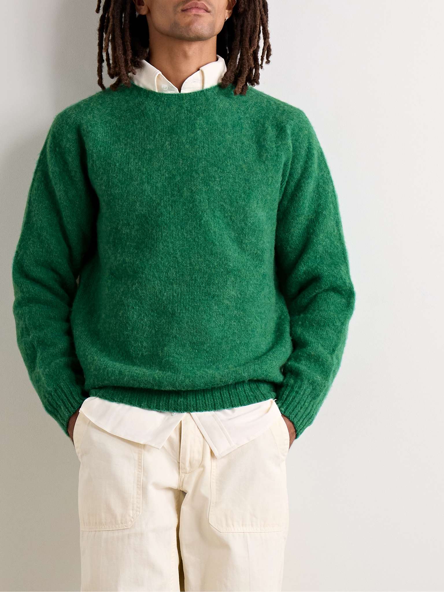 DRAKE'S Brushed Shetland Wool Sweater for Men | MR PORTER