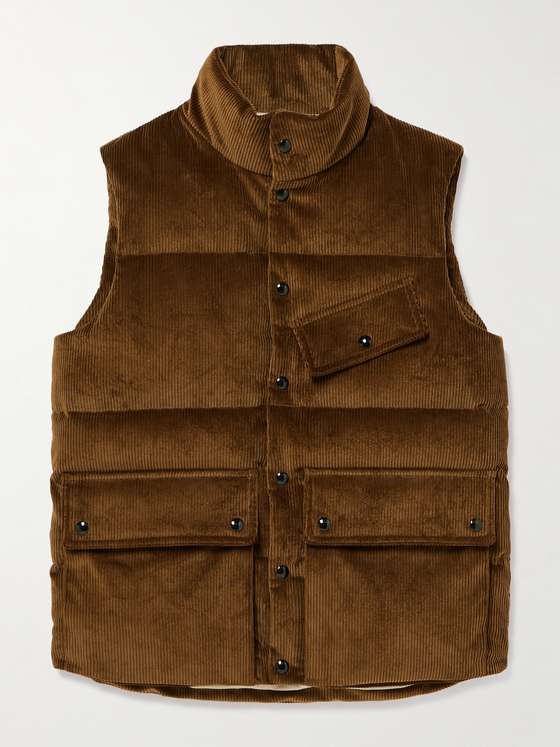 DRAKE'S Quilted Cotton-Corduroy Down Gilet for Men | MR PORTER