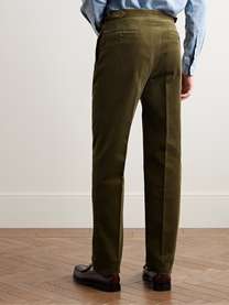 DRAKE'S Slim-Fit Pleated Cotton-Corduroy Suit Trousers for Men | MR PORTER