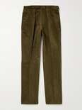 DRAKE'S Slim-Fit Pleated Cotton-Corduroy Suit Trousers for Men | MR PORTER
