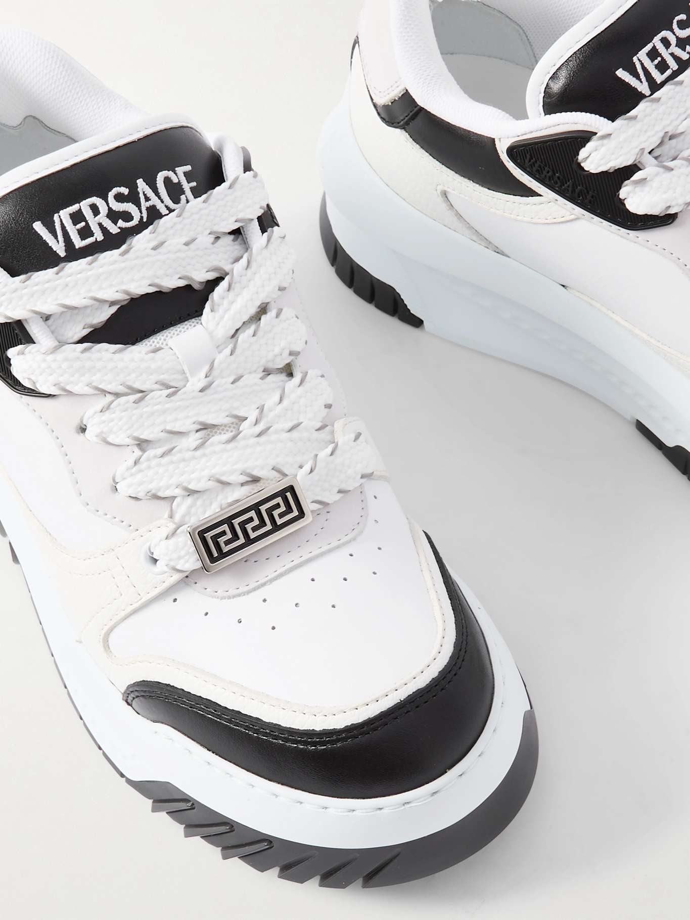 VERSACE Leather Sneakers for Men | MR PORTER
