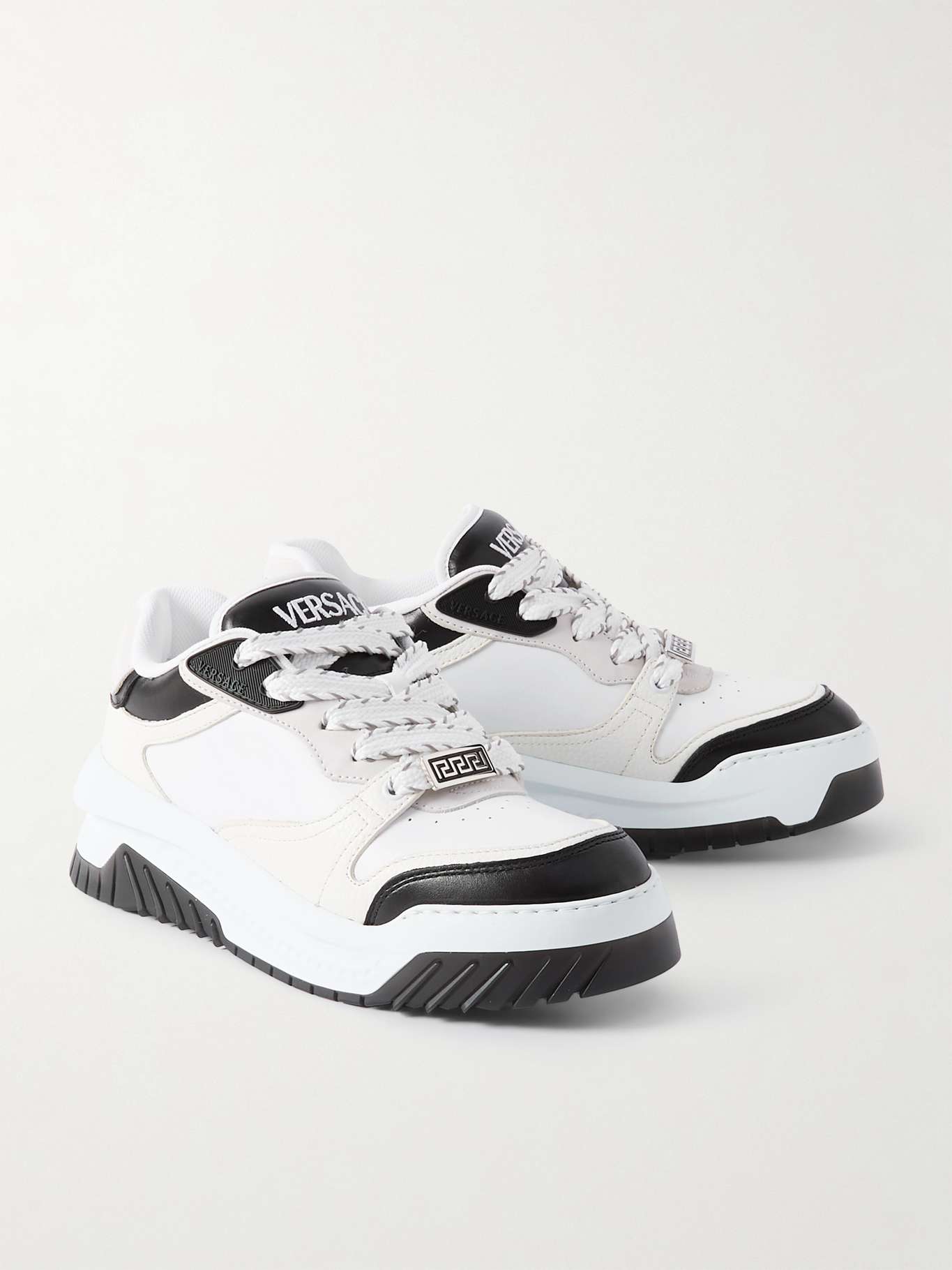 VERSACE Leather Sneakers for Men | MR PORTER