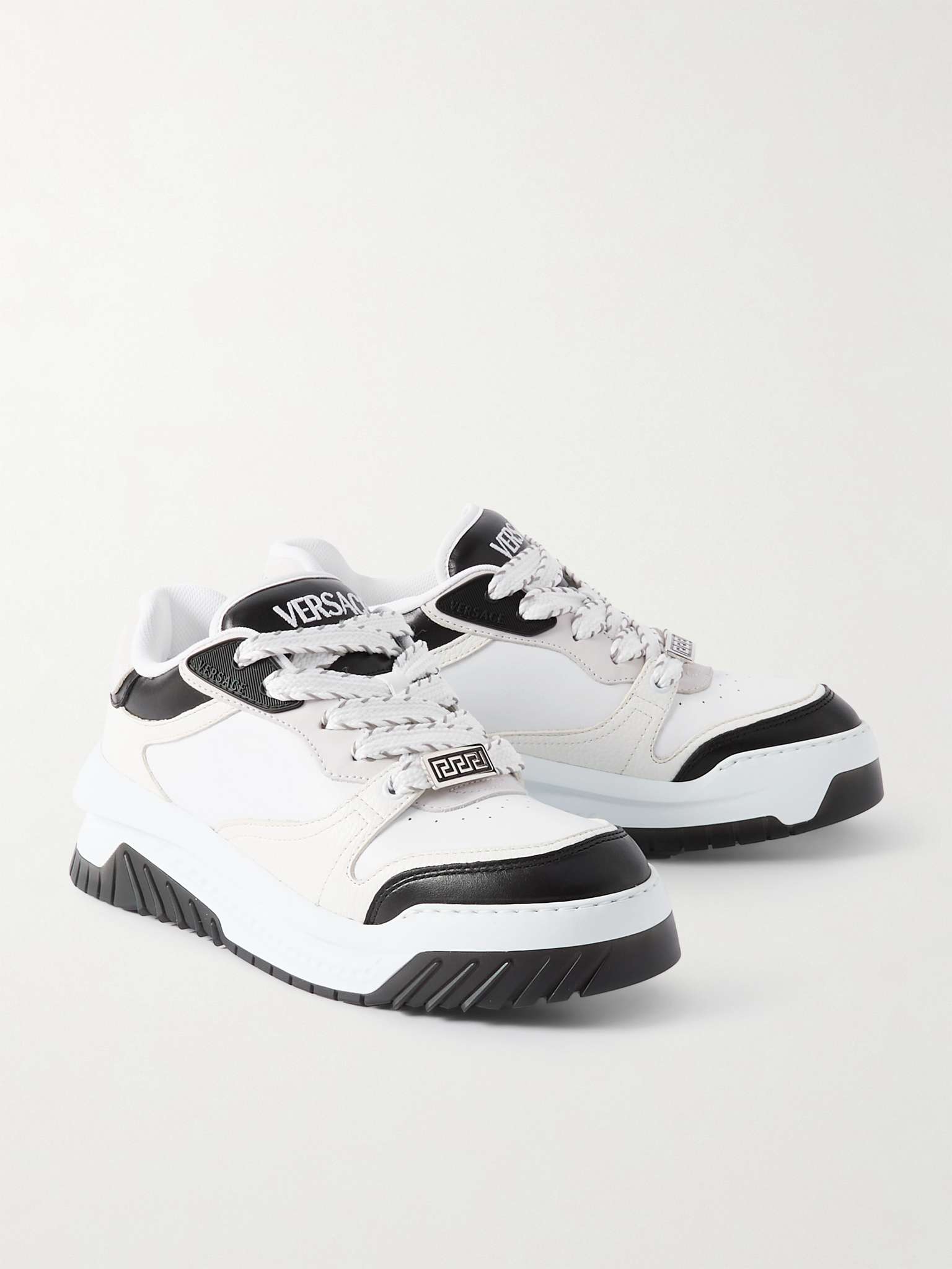 VERSACE Leather Sneakers for Men | MR PORTER