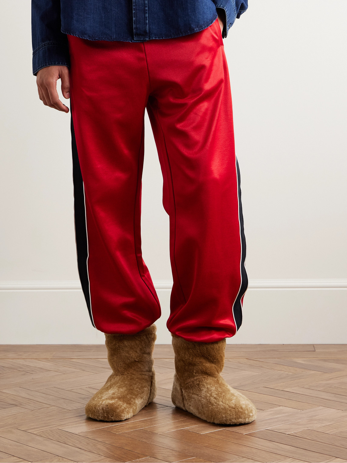 Loewe Lago Shearling Ankle Boots In Brown | ModeSens