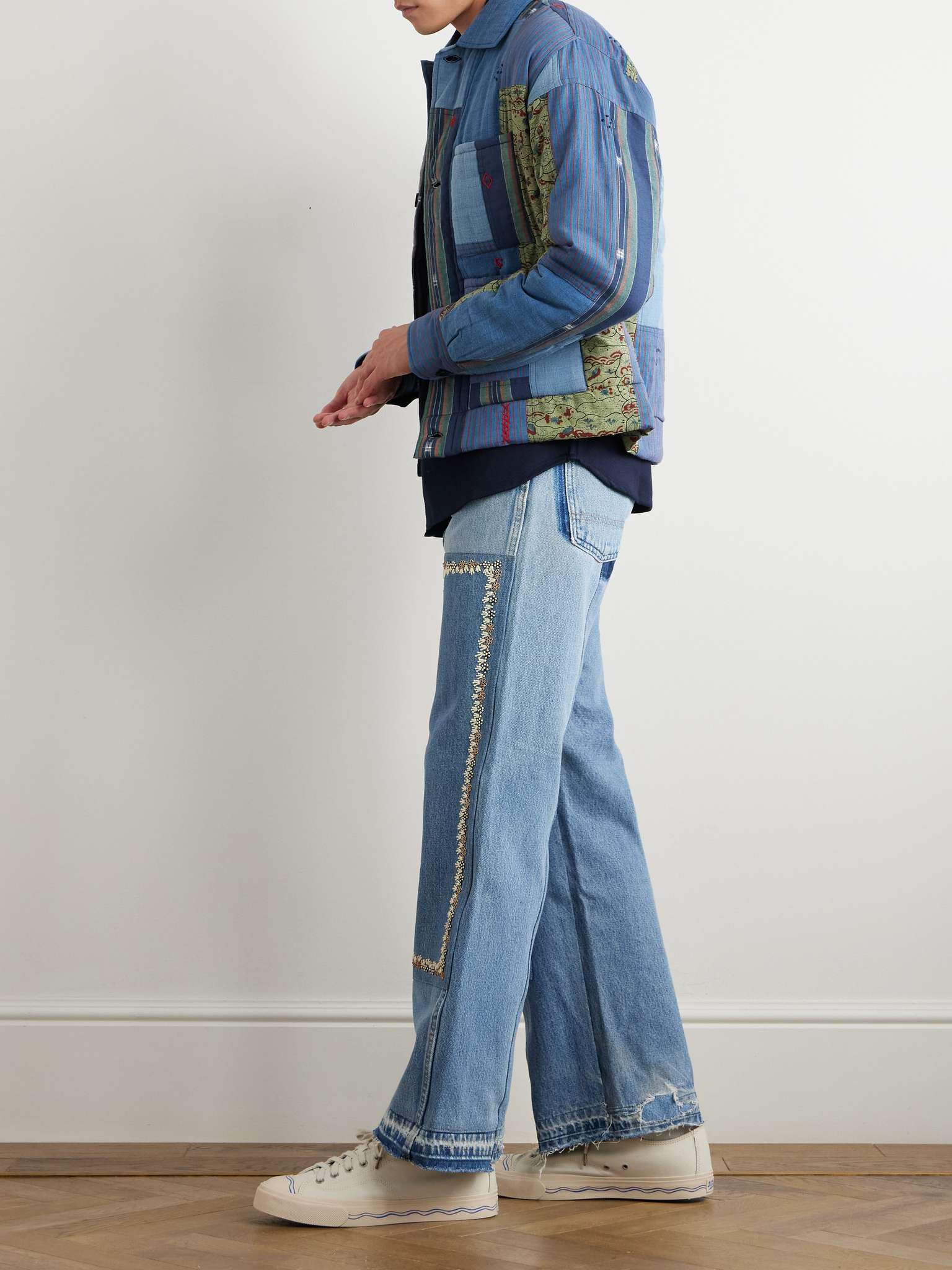 Blue Bodhi Khadi Embroidered Patchwork Upcycled Cotton Jacket | KARDO ...