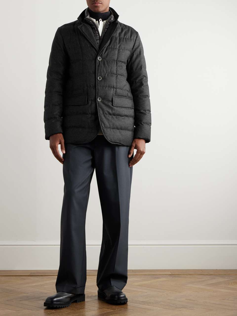 HERNO Slim-Fit Prince of Wales Checked Wool and Cashmere-Blend Blazer ...