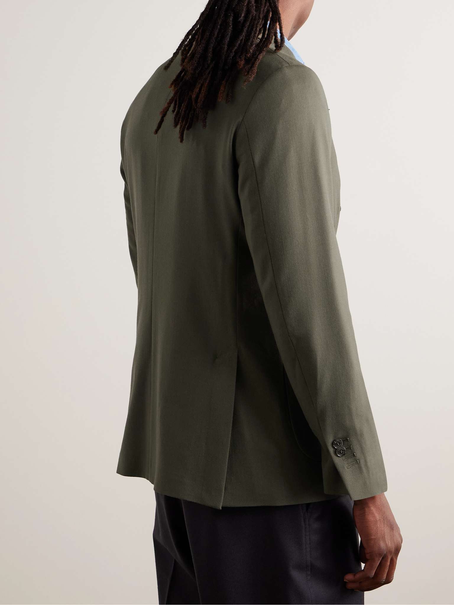 ALTEA Lloyd Slim-Fit Double-Breasted Worsted Virgin Wool-Blend Twill ...