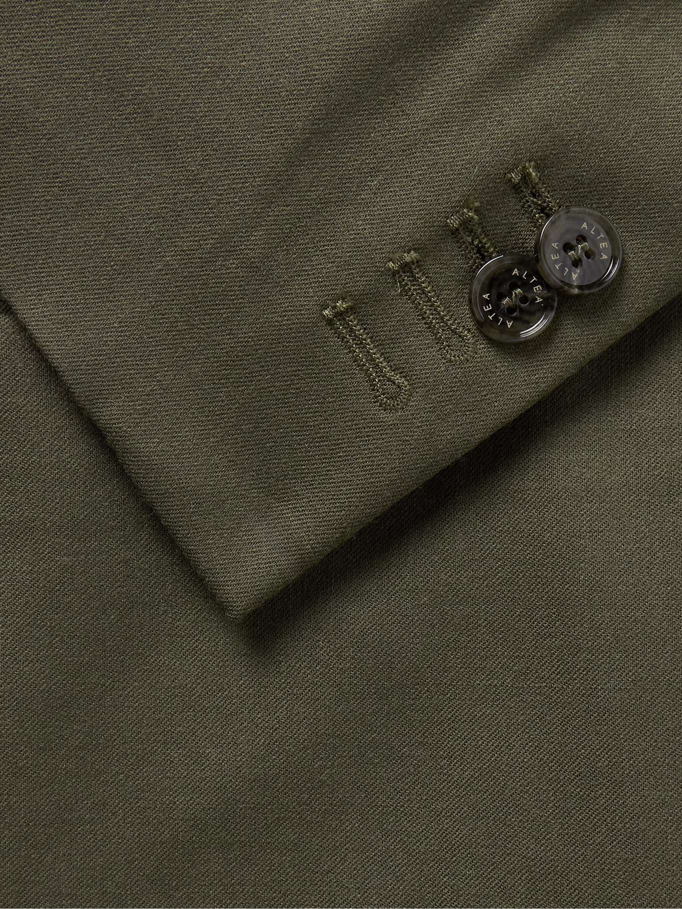 ALTEA Lloyd Slim-Fit Double-Breasted Worsted Virgin Wool-Blend Twill ...