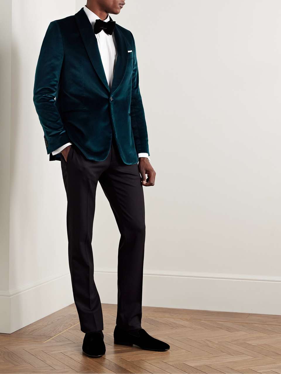 Blue Shawl-Collar Cotton-Velvet Tuxedo Jacket | PAUL SMITH | MR PORTER