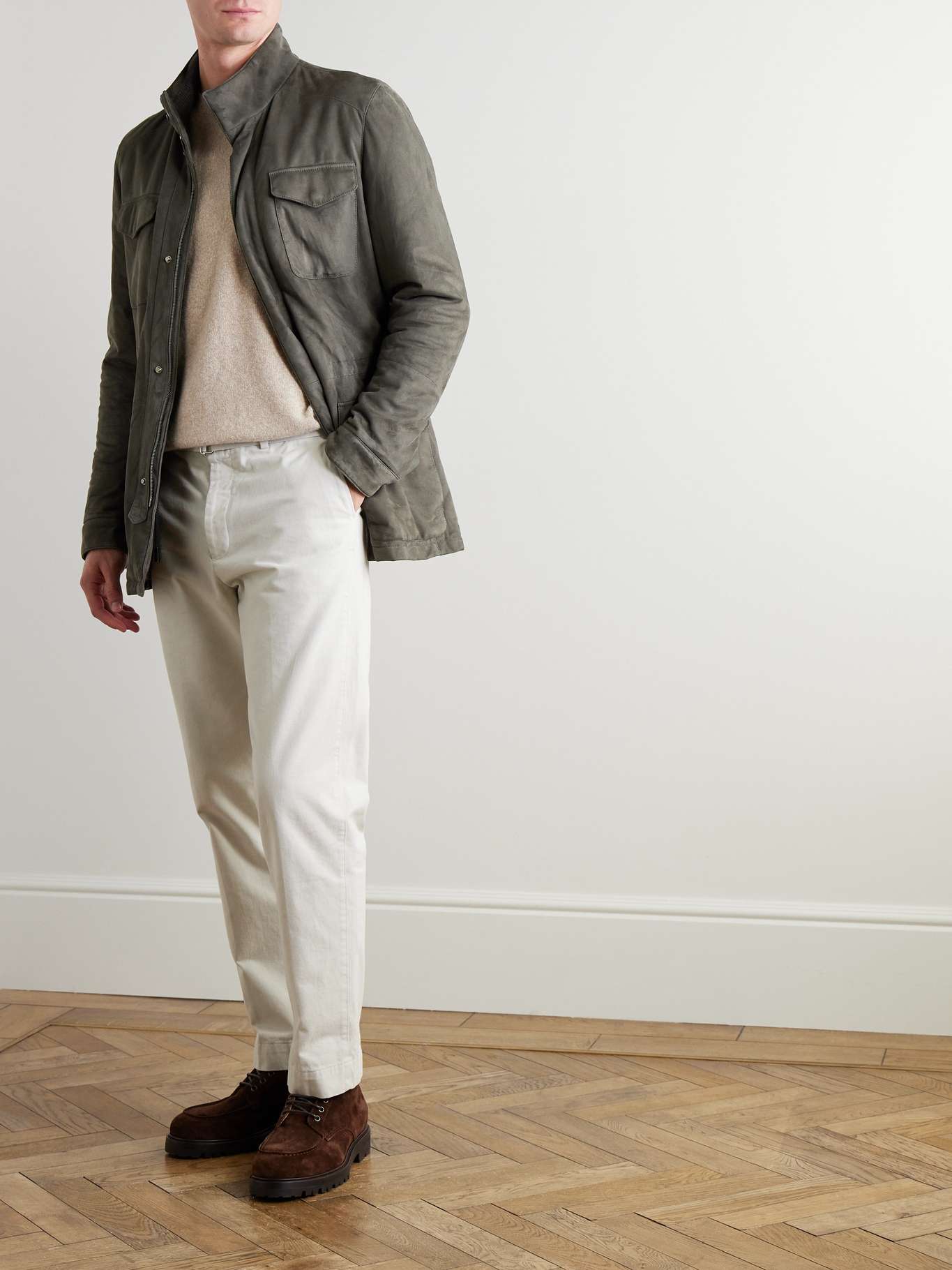 THOM SWEENEY Suede Field Jacket for Men | MR PORTER