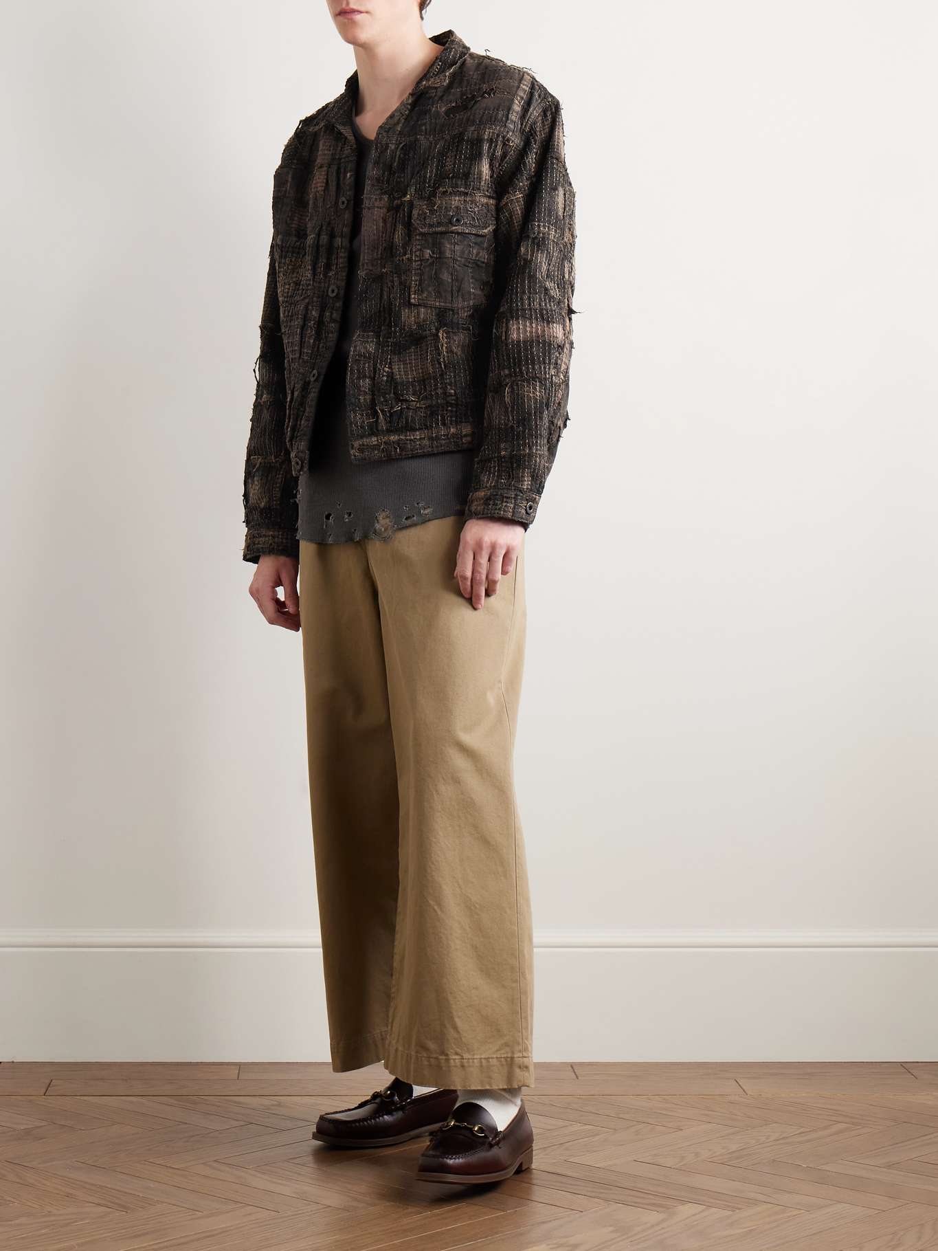 KAPITAL Boro Distressed Patchwork Cotton and Linen-Blend Jacket for Men ...