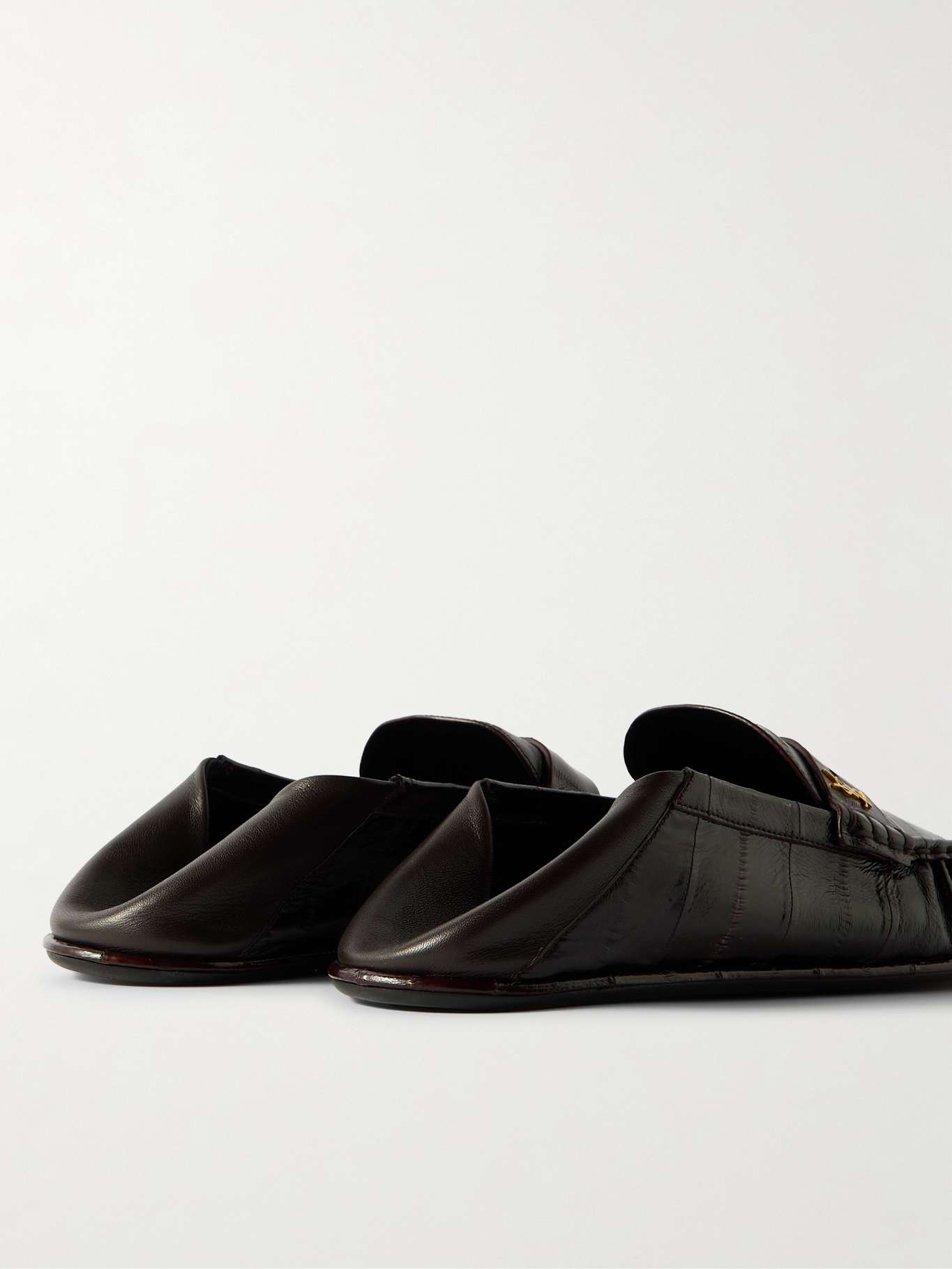 SAINT LAURENT Le Loafer Logo-Embellished Collapsible-Heel Leather Penny ...