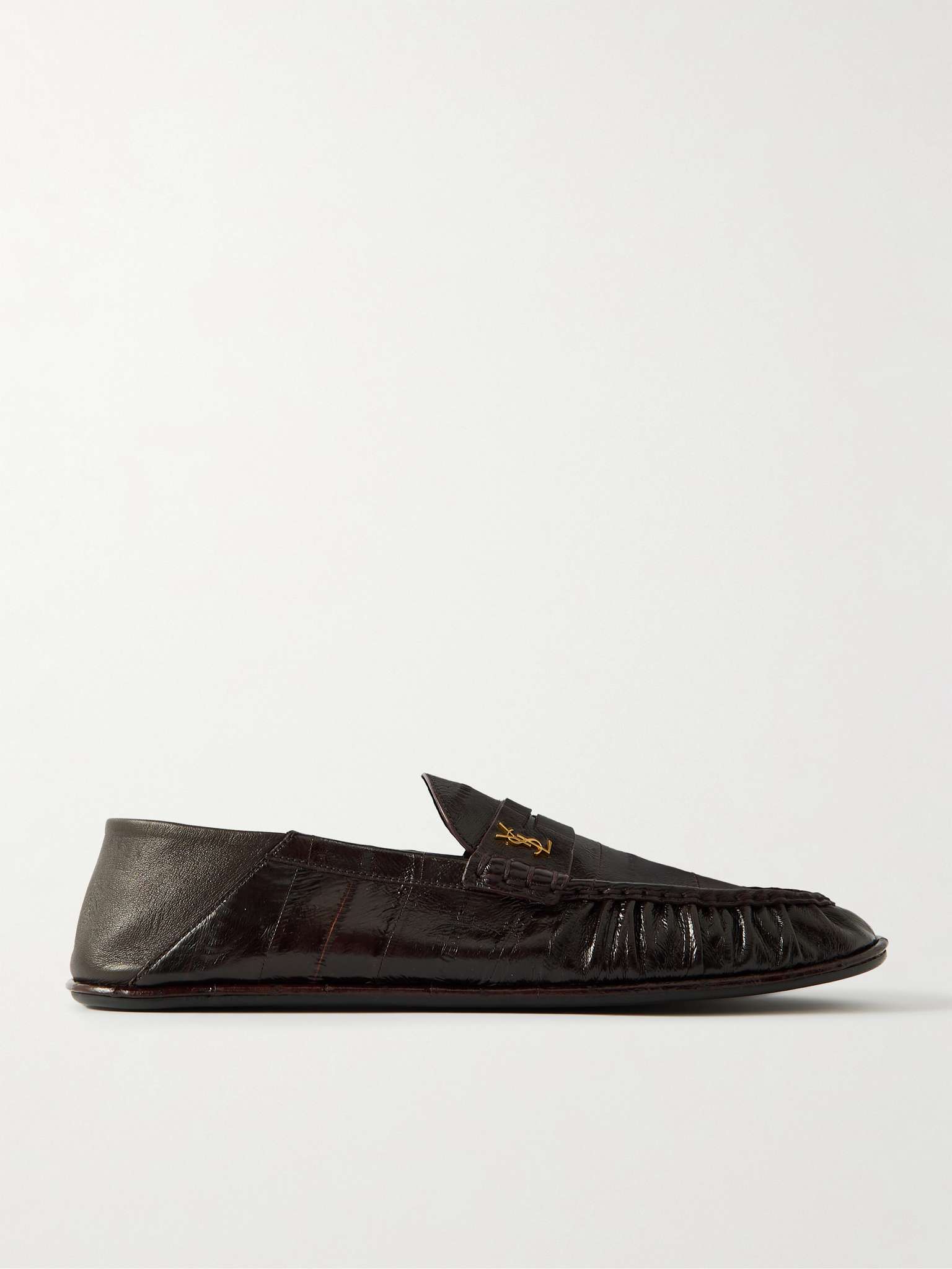 SAINT LAURENT Le Loafer Logo-Embellished Collapsible-Heel Leather Penny ...