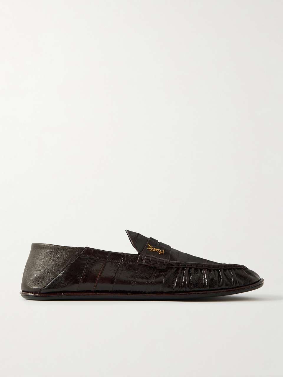 SAINT LAURENT Le Loafer Logo-Embellished Collapsible-Heel Leather Penny ...