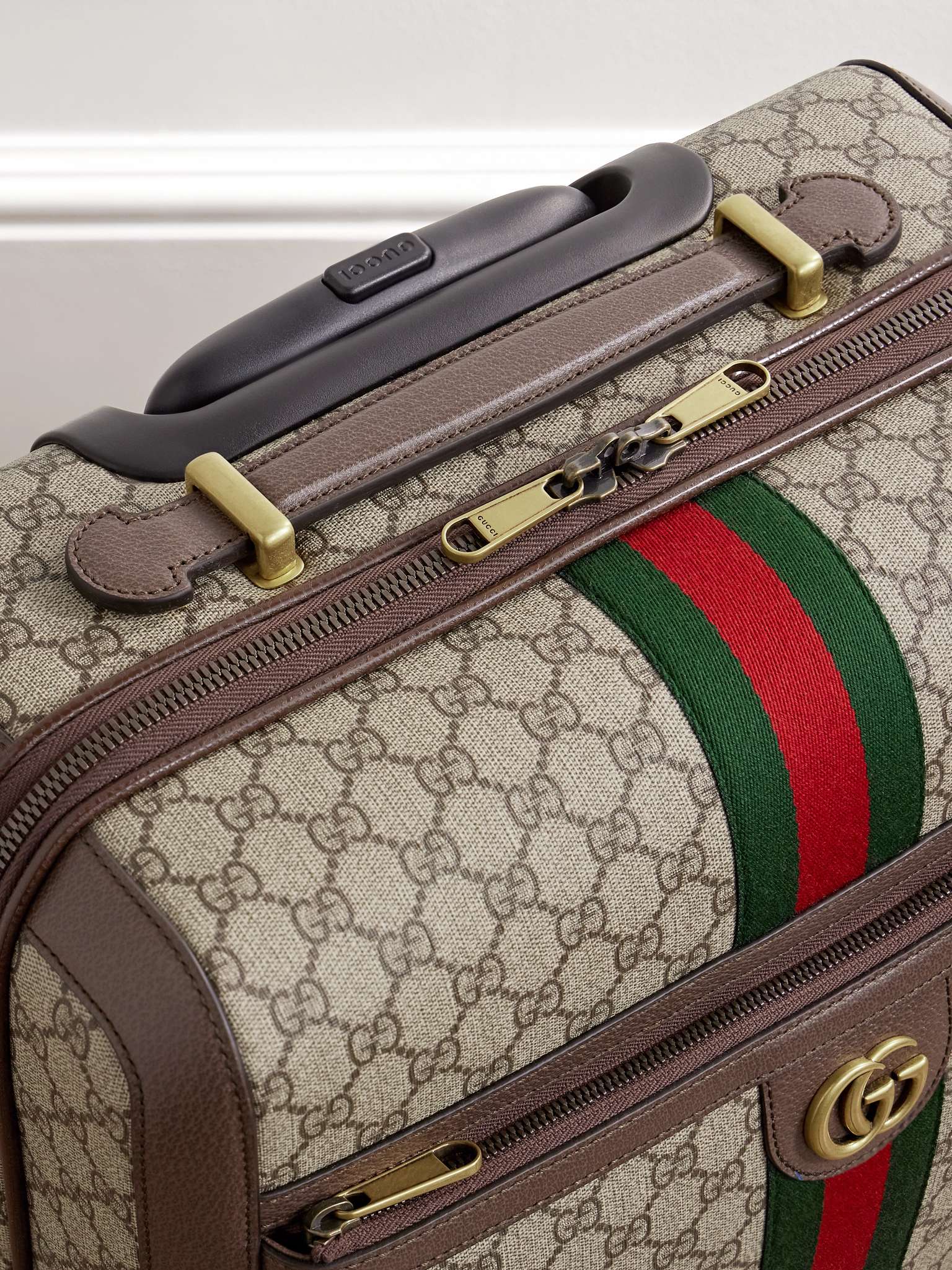 GUCCI Savoy Leather-Trimmed Printed Coated-Canvas Suitcase for Men | MR ...