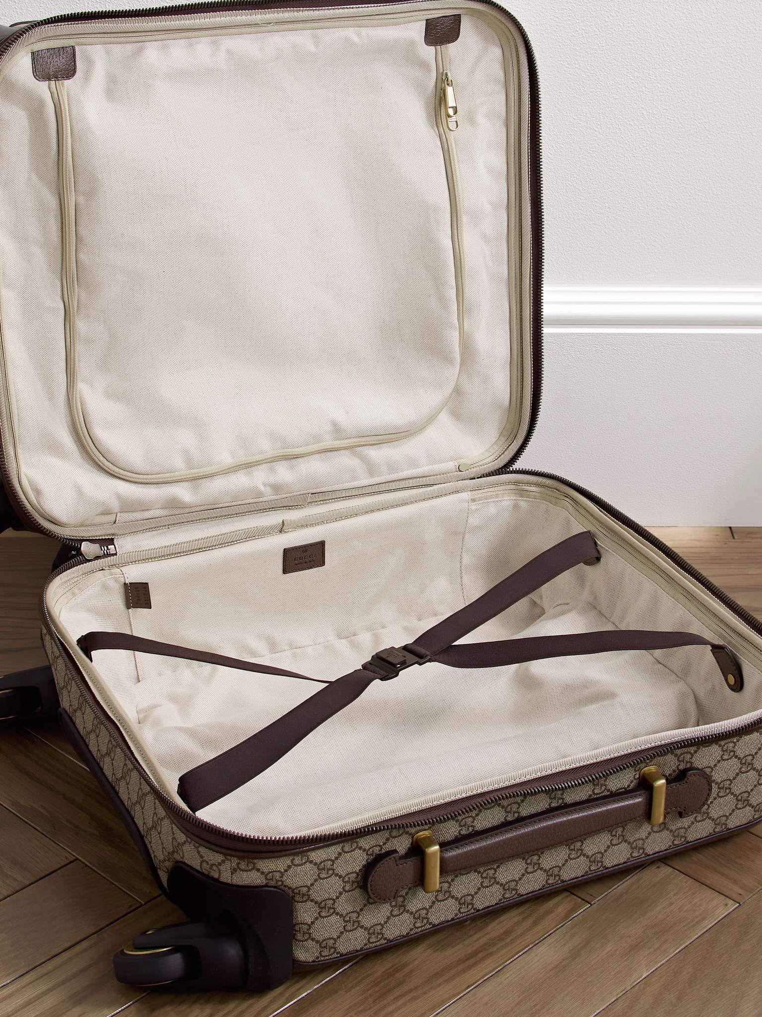 GUCCI Savoy Leather-Trimmed Printed Coated-Canvas Suitcase for Men | MR ...