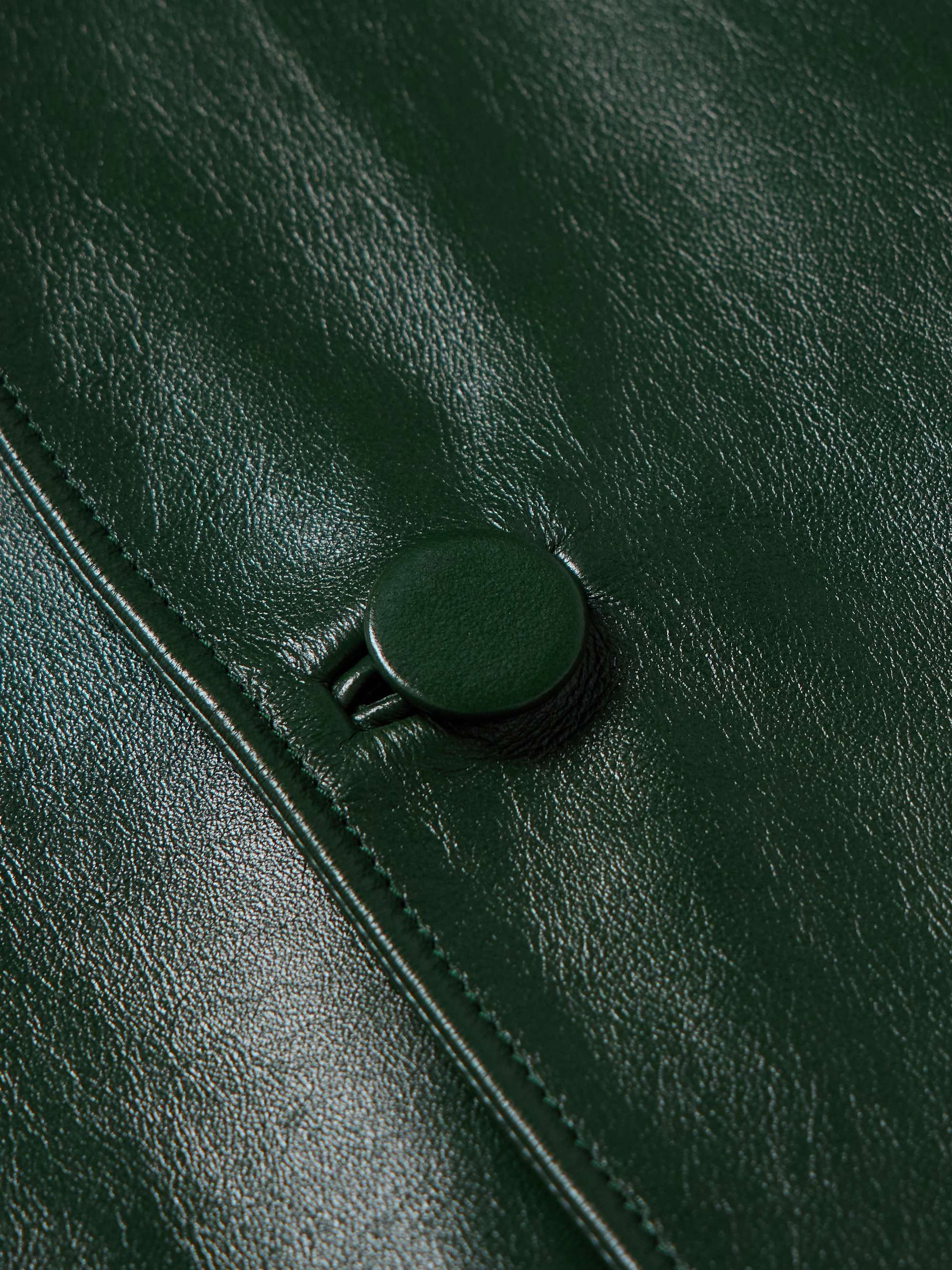 Green Logo-Embossed Belted Leather Jacket | GUCCI | MR PORTER