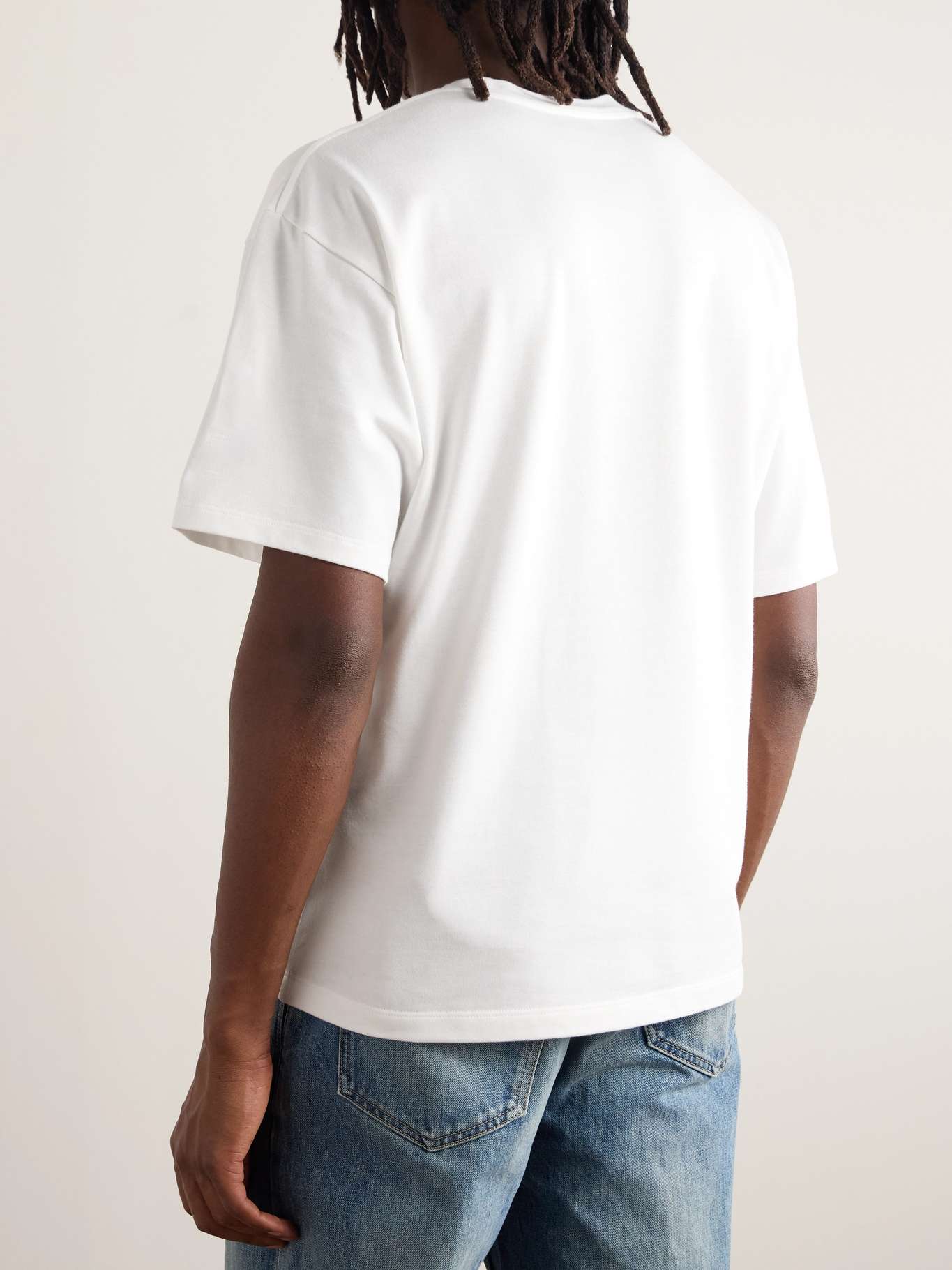 SAINT LAURENT Logo-Appliquéd Cotton and Modal-Blend Jersey T-Shirt for Men | MR PORTER