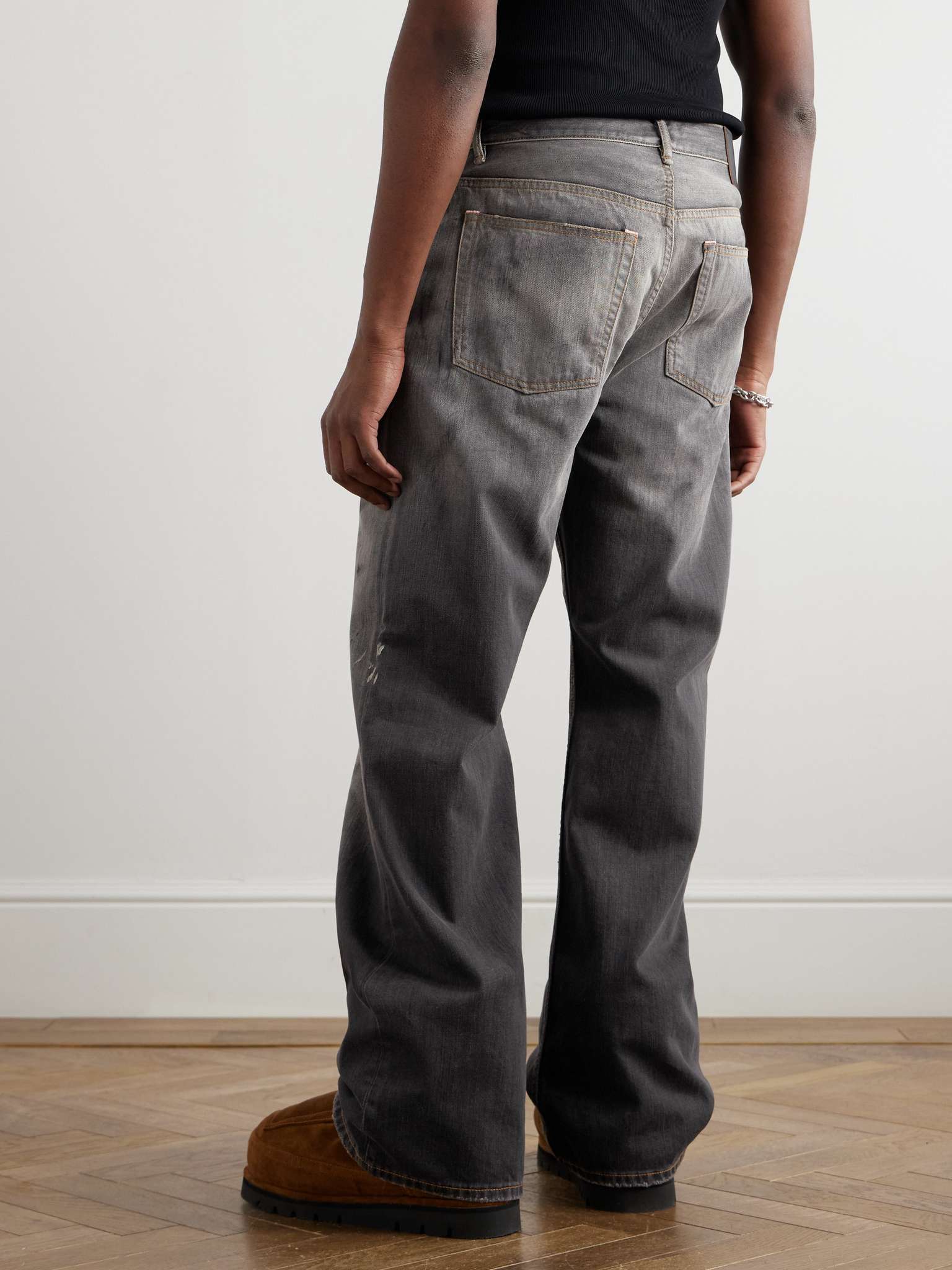 ACNE STUDIOS Straight-Leg Distressed Paint-Splattered Jeans for Men ...
