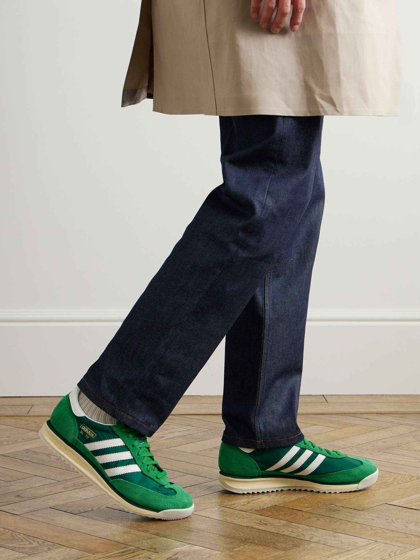 ADIDAS ORIGINALS SL72 RS Suede and Leather-Trimmed Mesh Sneakers for ...