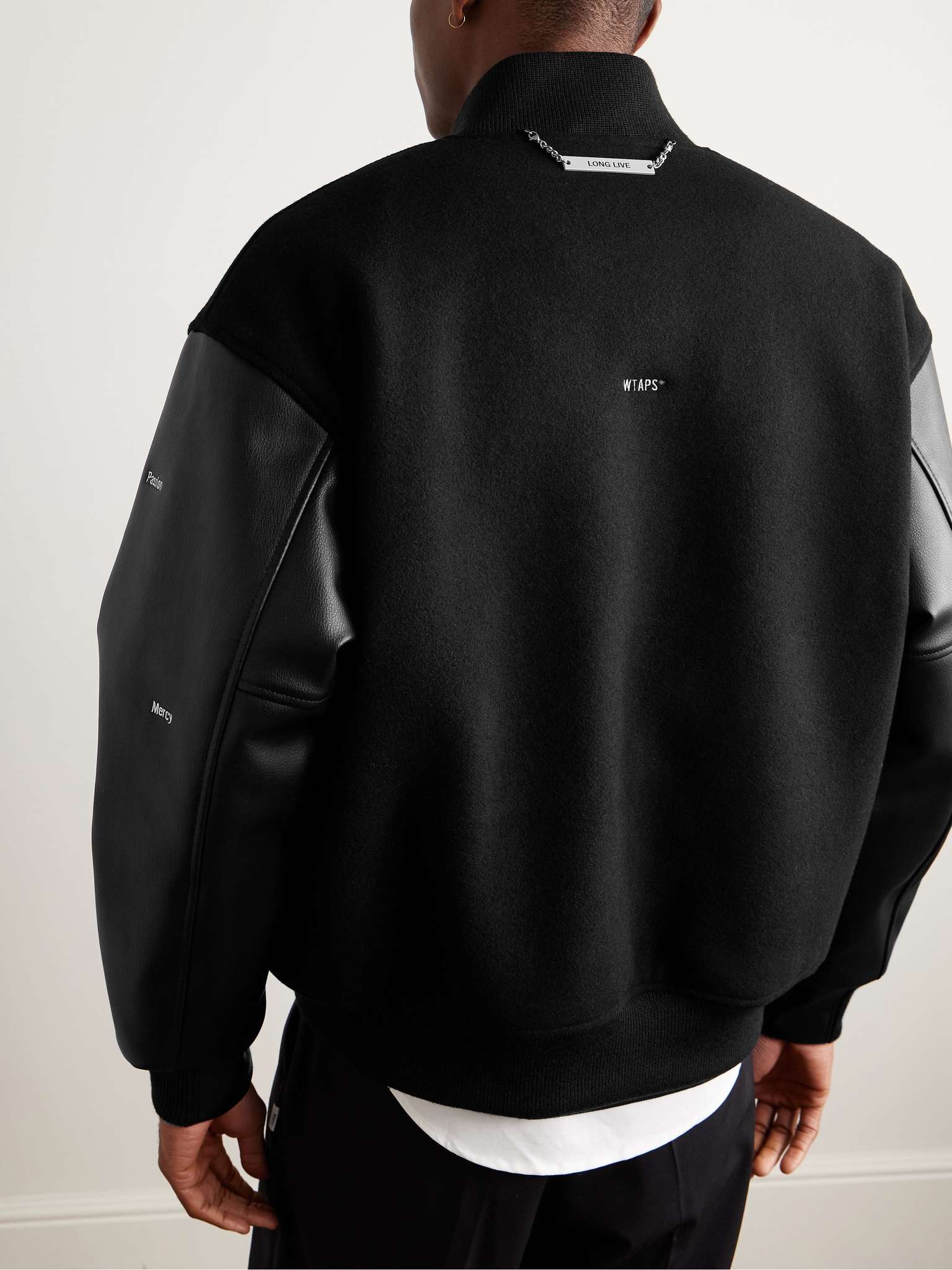 WTAPS® Logo-Appliquéd and Embroidered Melton Wool-Blend Felt Bomber ...