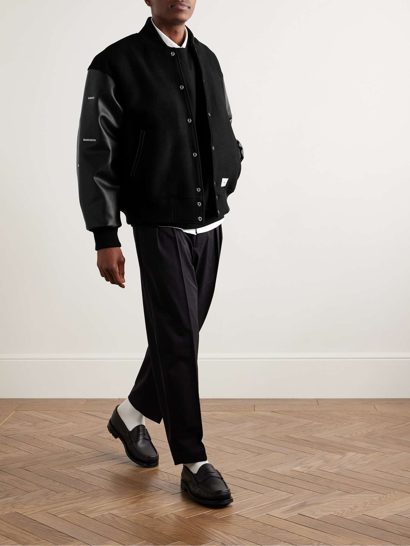 WTAPS® Logo-Appliquéd and Embroidered Melton Wool-Blend Felt Bomber ...