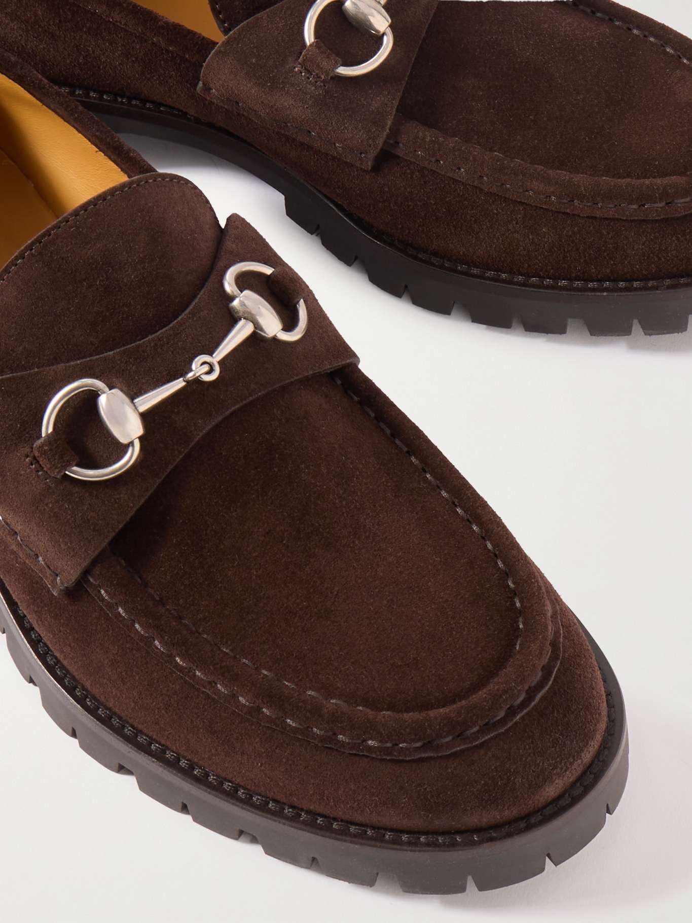 GUCCI Sylke Horsebit-Embellished Suede Loafers for Men | MR PORTER