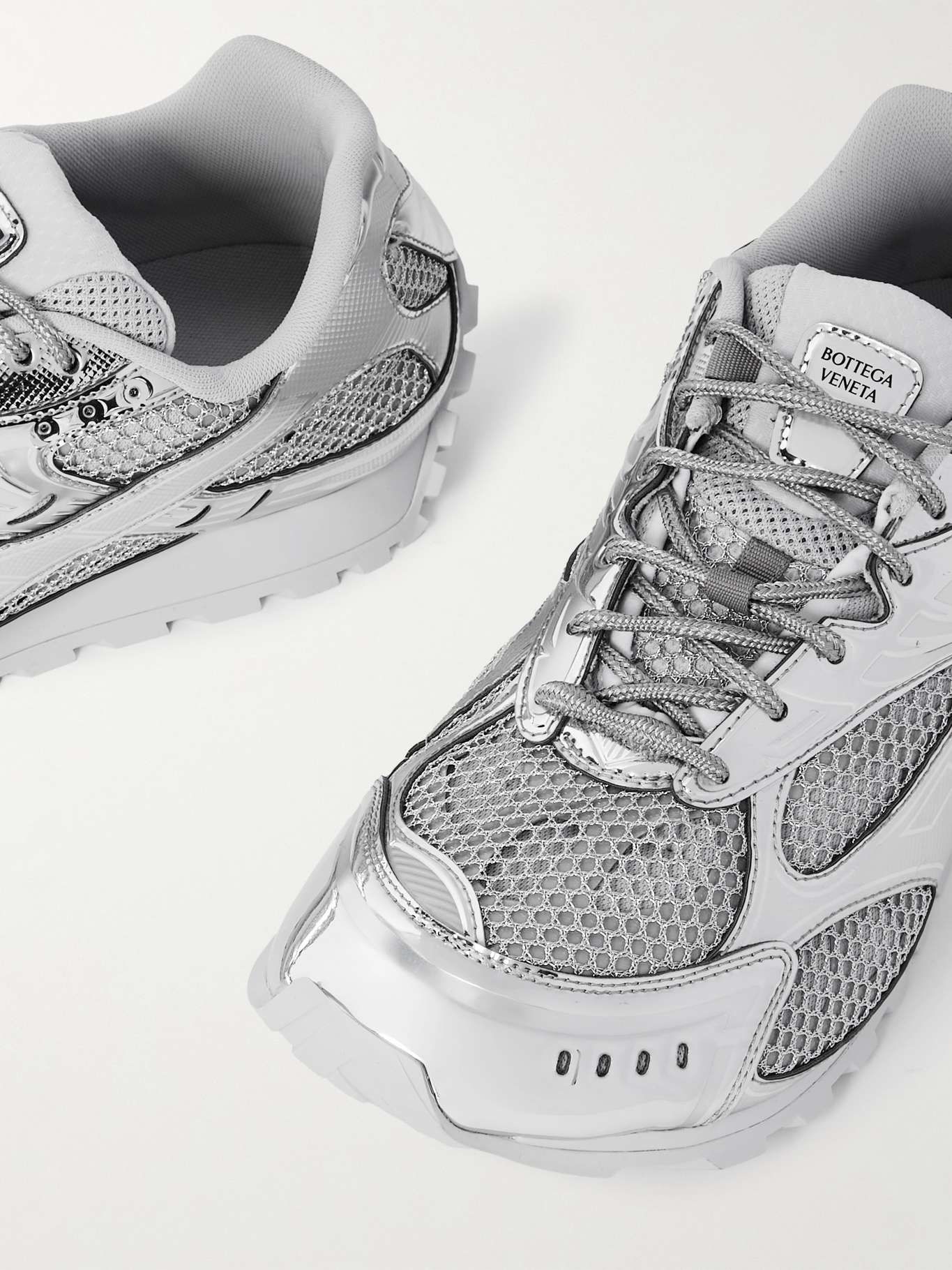 BOTTEGA VENETA Orbit Metallic Rubber and Mesh Sneakers for Men | MR PORTER