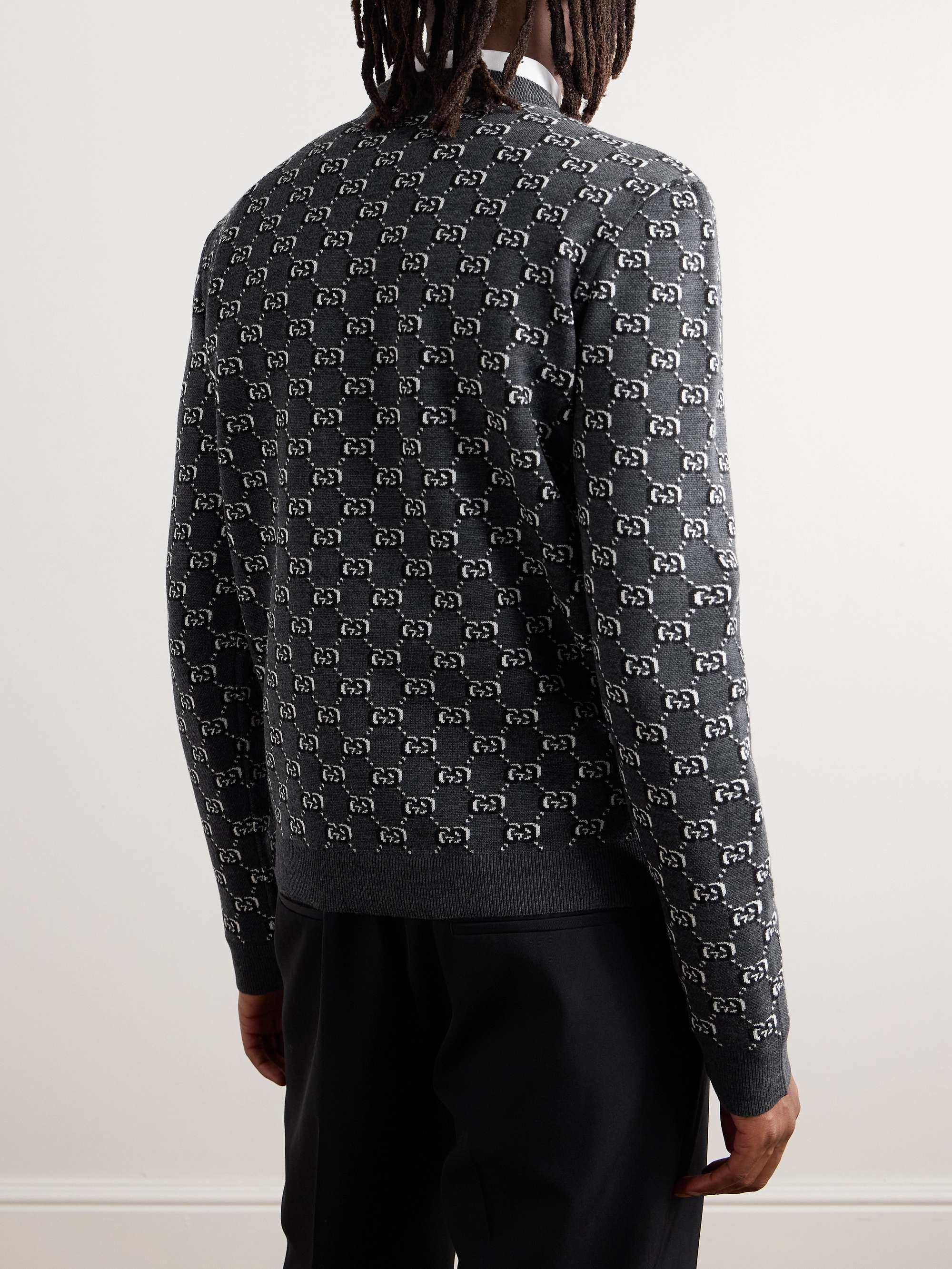 Pullover aus Woll-Jacquard-Strick mit Logomuster von GUCCI für Herren ...