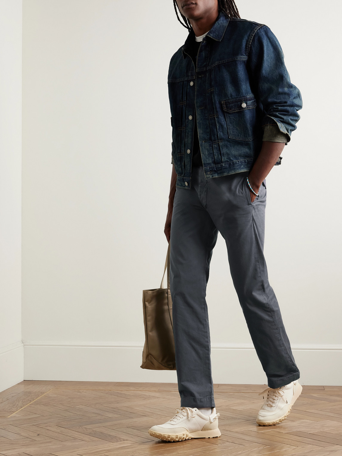 RRL - Officer's Slim-Fit Straight-Leg Cotton-Twill Chinos - Curated ...