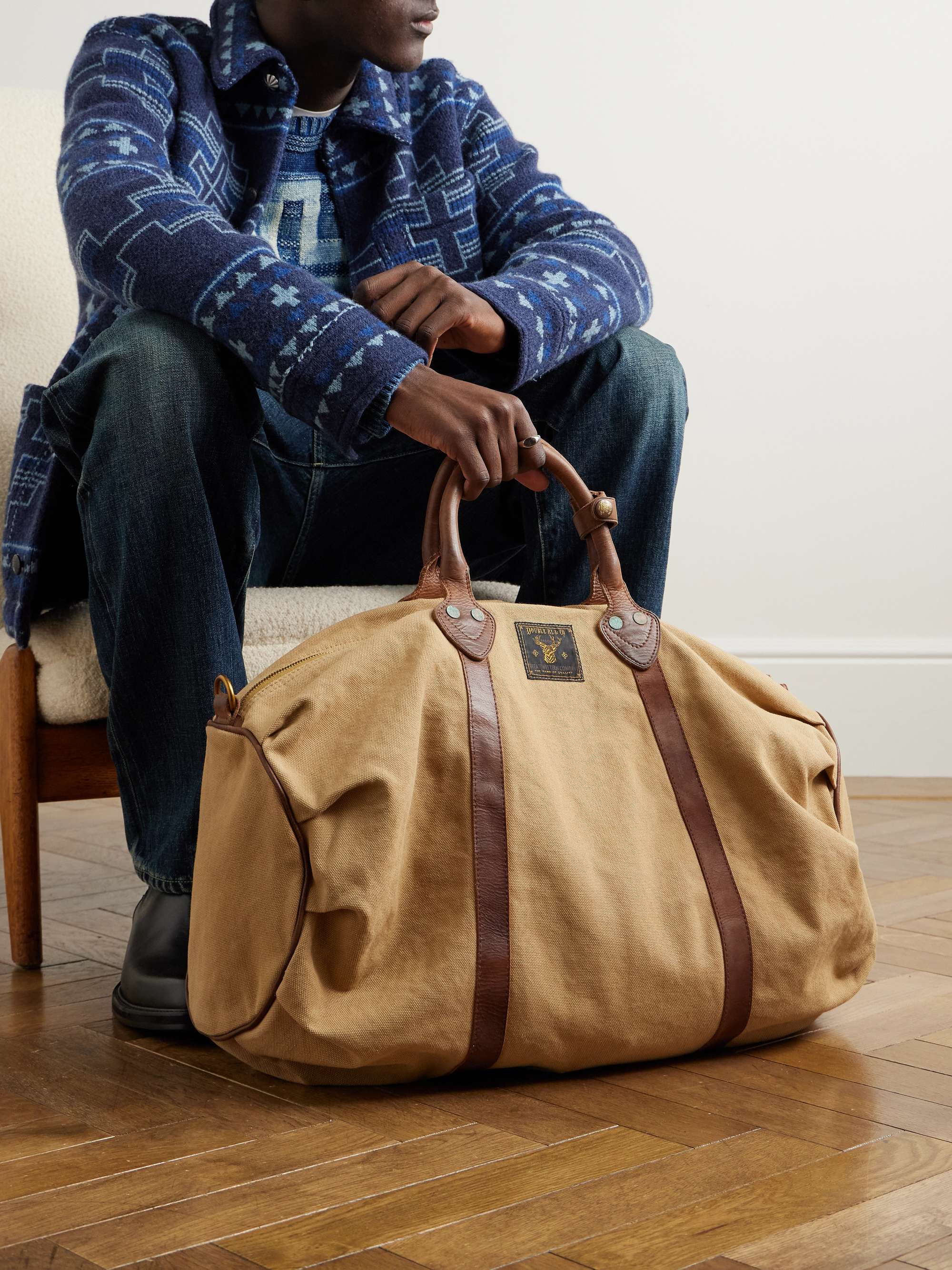 RRL Douglas Leather-Trimmed Canvas Holdall for Men | MR PORTER